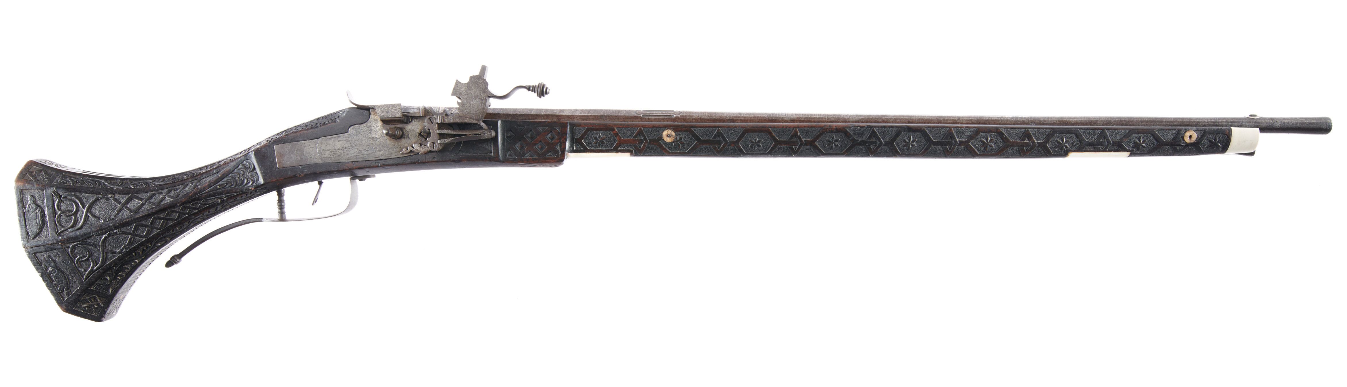 Engraved, Silver Inlaid, and Carved Wheellock Musket | Rock Island Auction