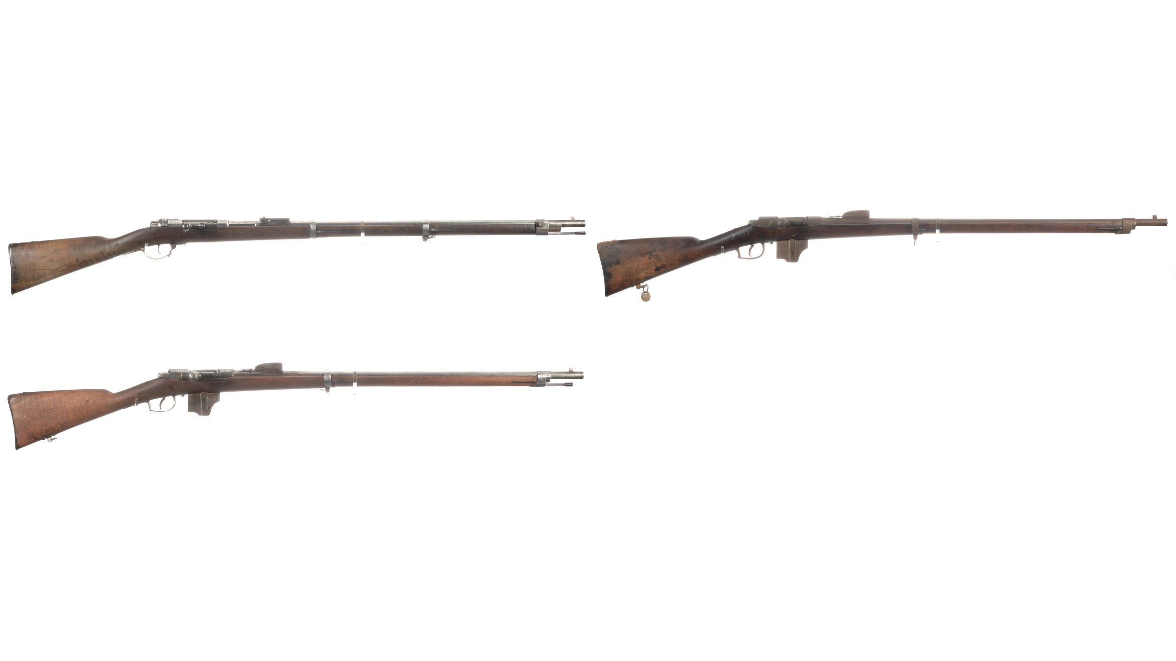 Three Antique European Military Pattern Bolt Action Rifles | Rock ...