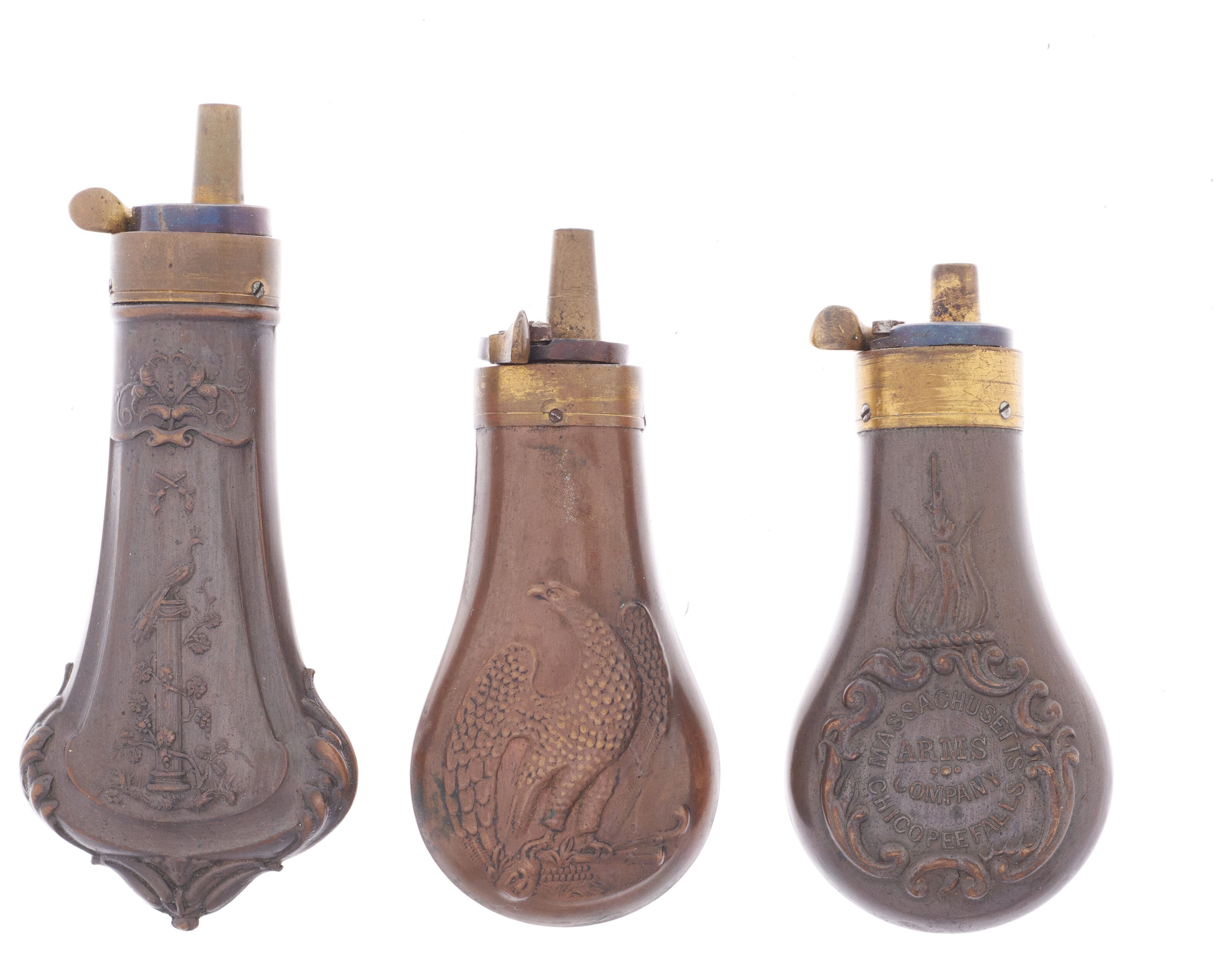 Three Small Powder Flasks | Rock Island Auction