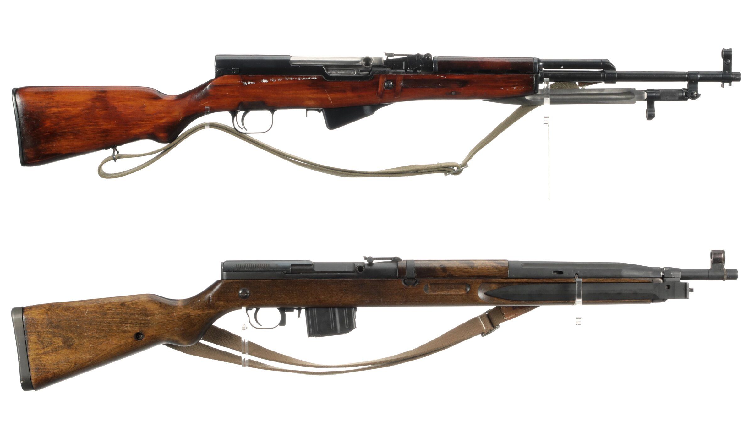 Two European Military Semi-Automatic Rifles with Bayonets | Rock Island ...