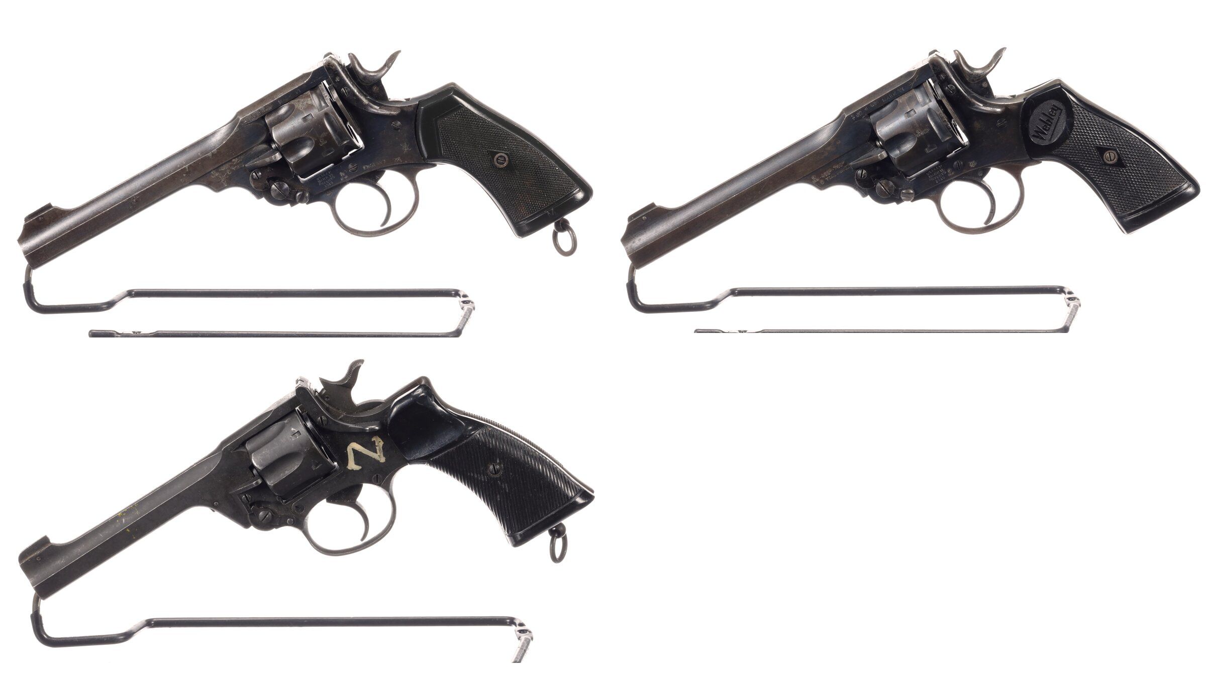 Three British Webley Pattern DA Revolvers with Holsters | Rock Island ...