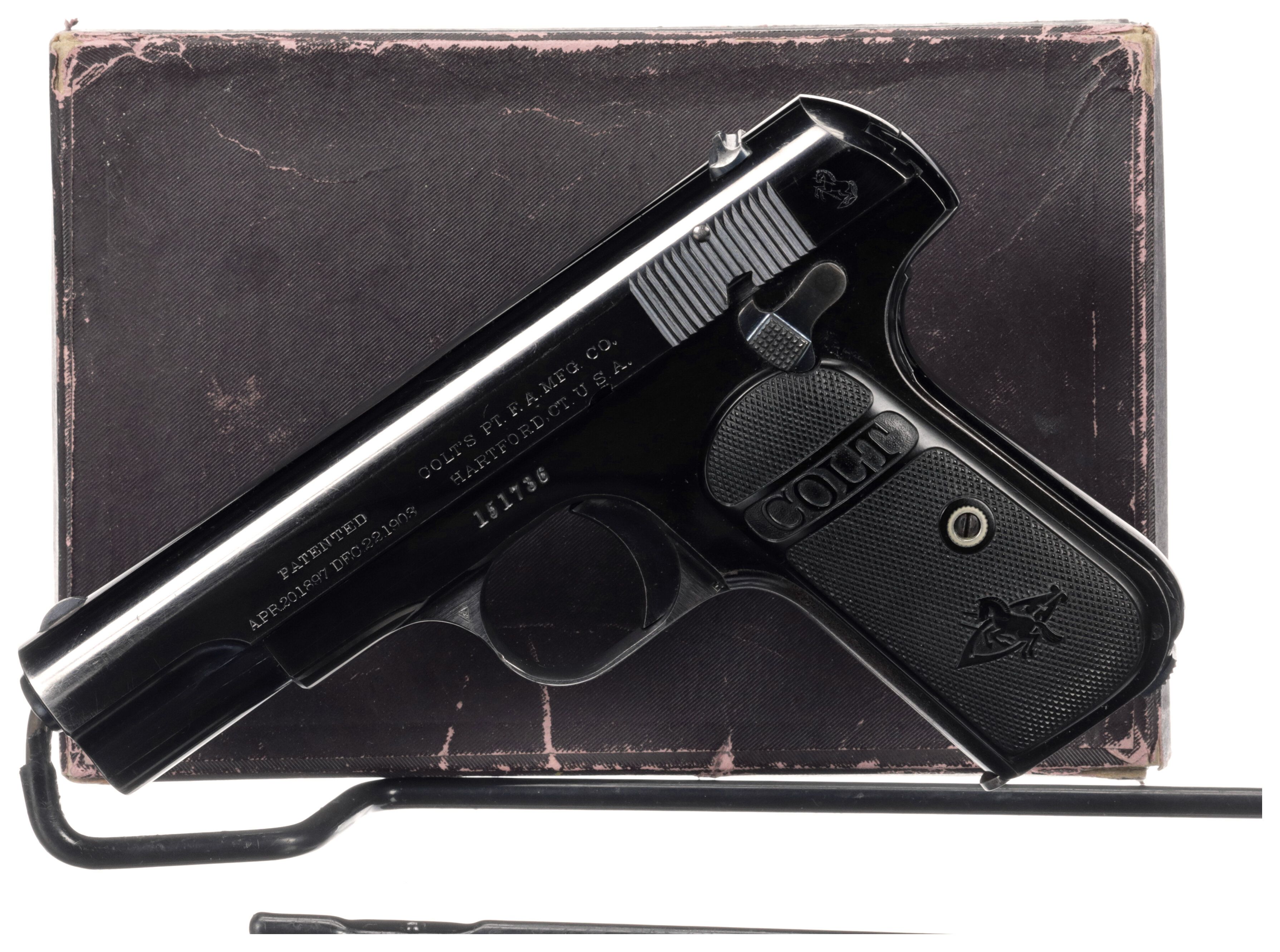 Colt Model 1903 Pocket Hammerless Semi-Automatic Pistol with Box | Rock ...