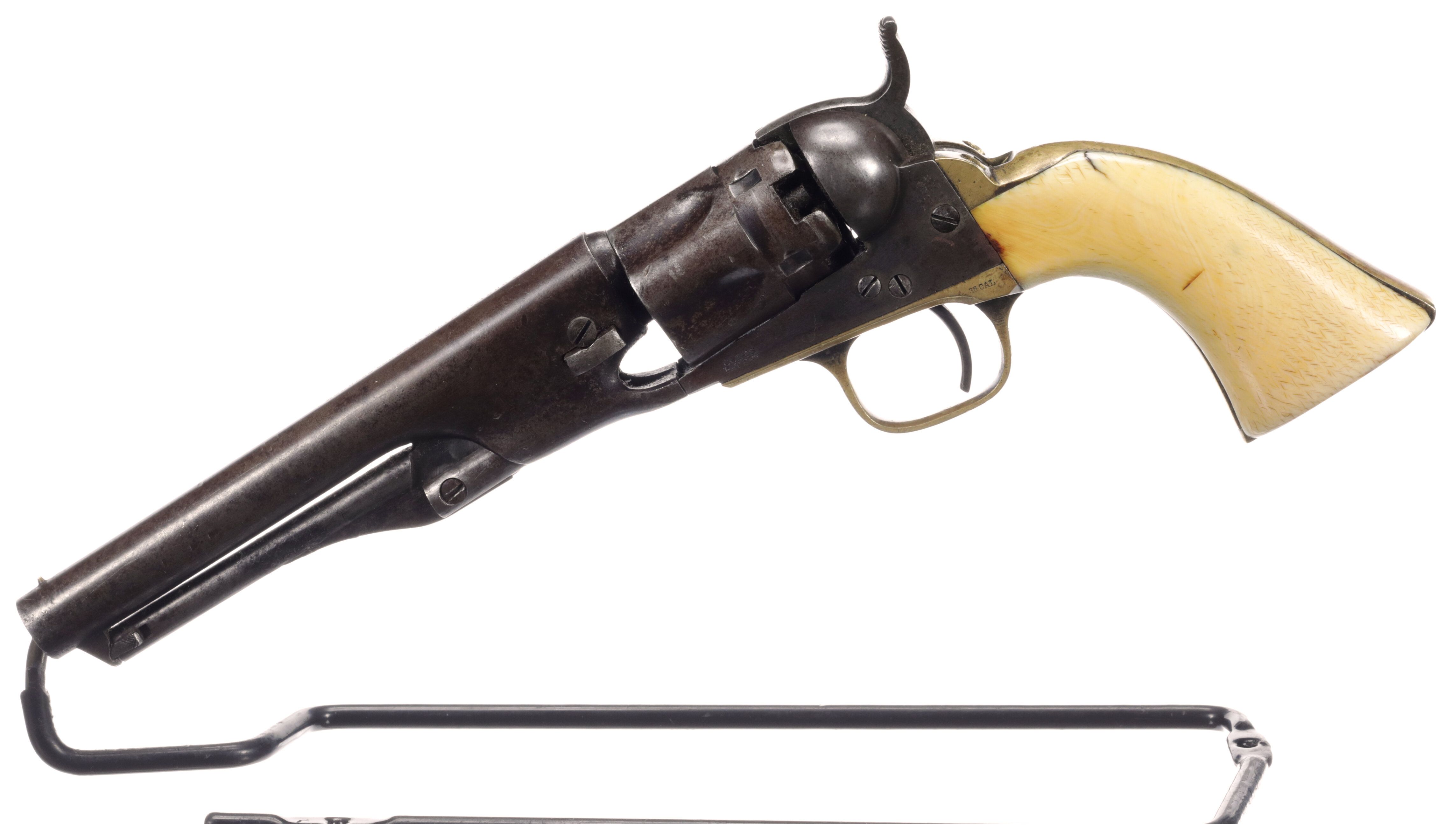 Colt Model 1862 Police Revolver with Mexican Eagle Carved Grip | Rock ...