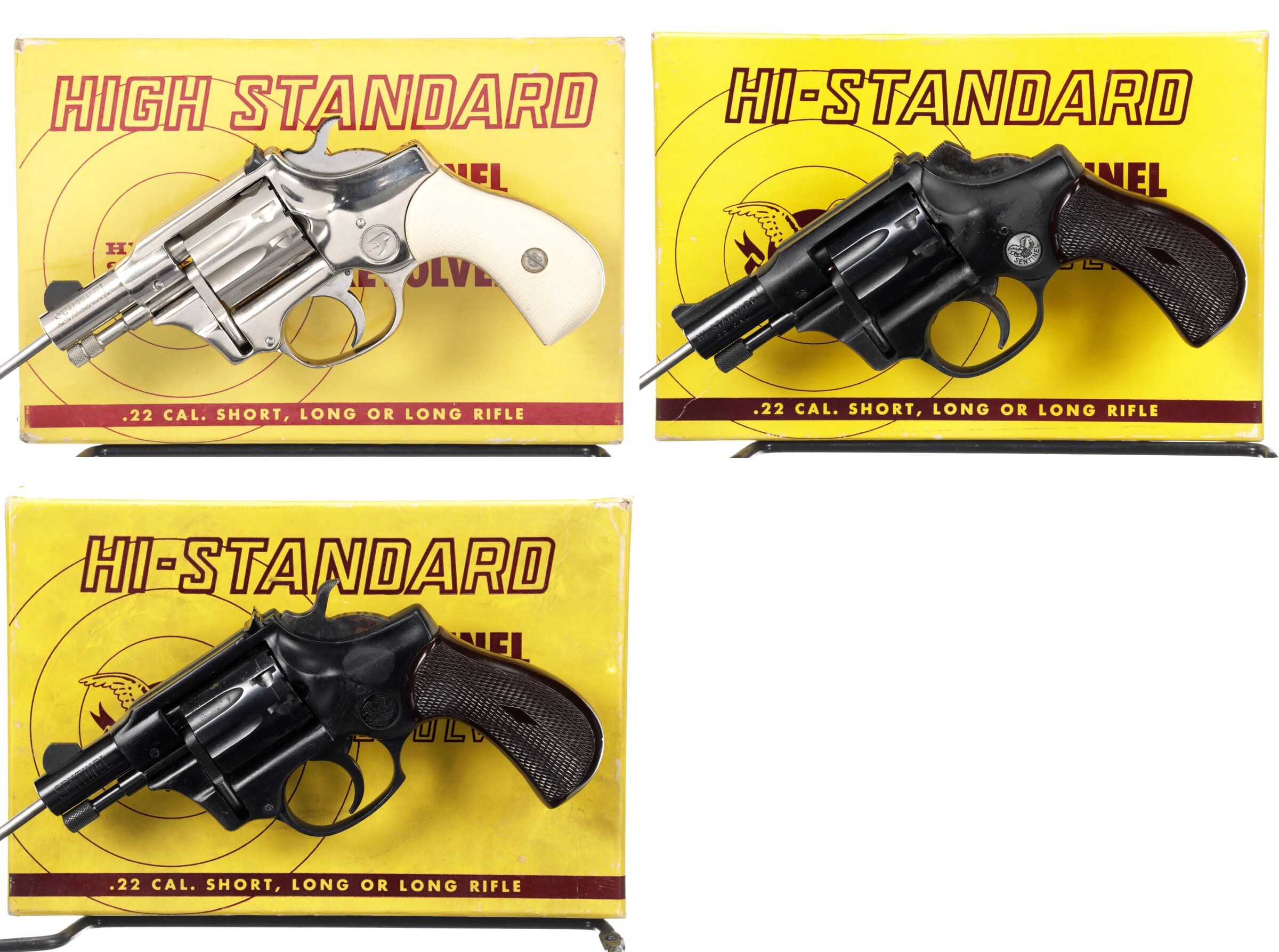 Three High Standard Sentinel Double Action Revolvers with Boxes | Rock ...