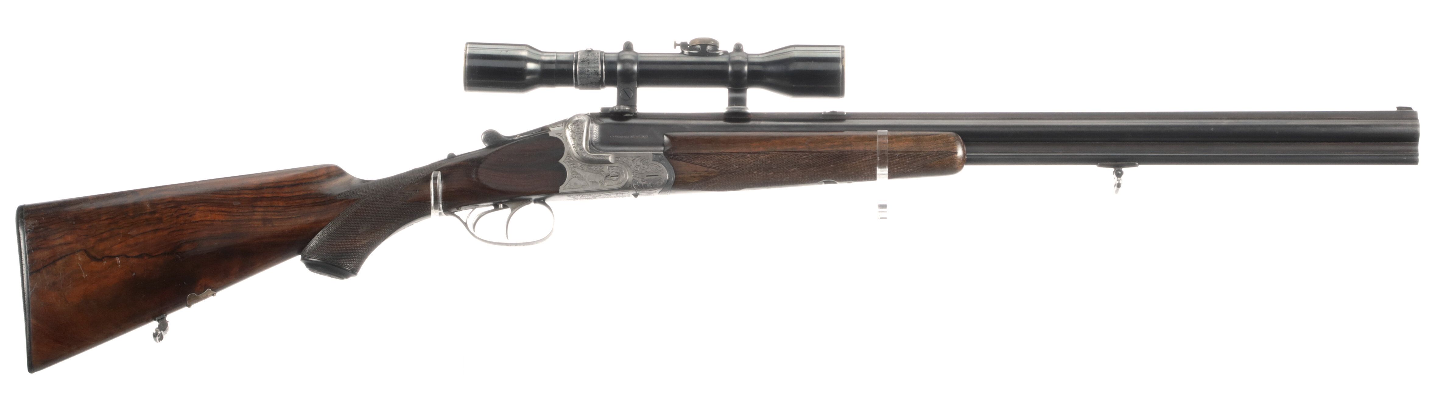 Engraved Gustav Bittner Over/Under Combination Gun with Scope | Rock ...