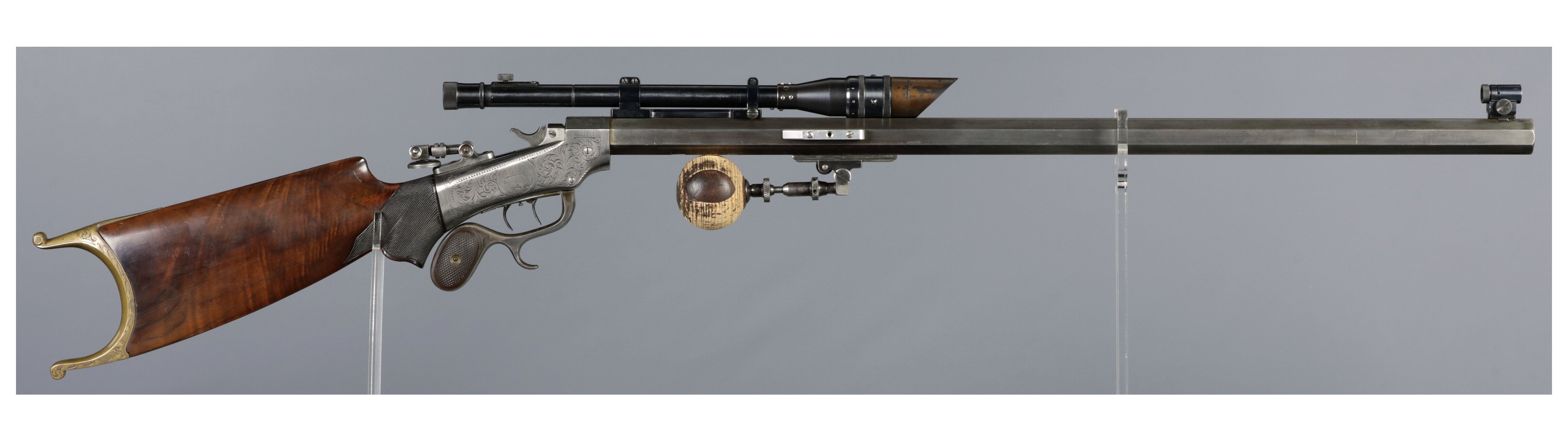 Engraved Marlin- Ballard Rifle with Pope Barrel, Scope, and Case | Rock ...