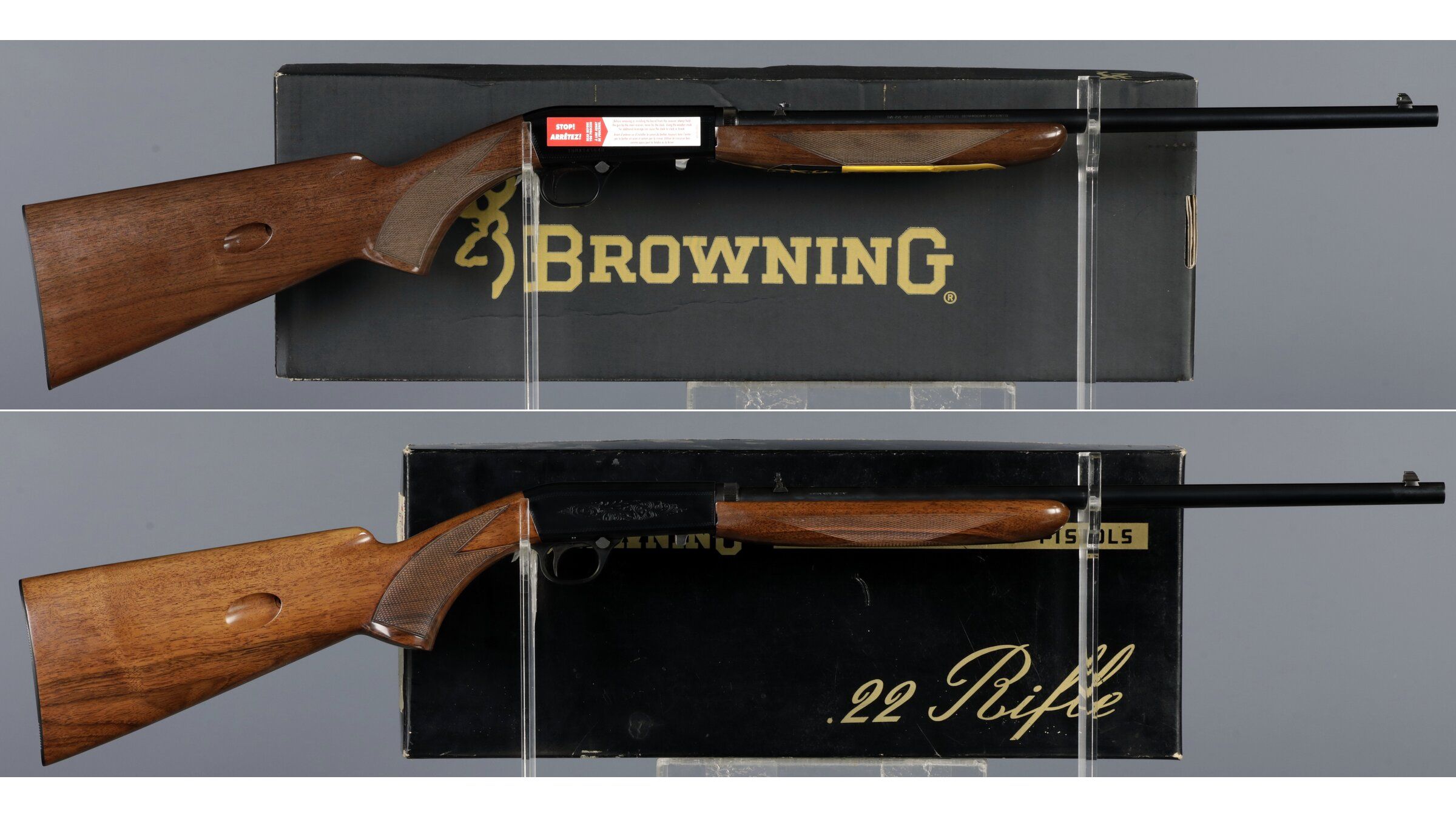 Two Browning 22-Auto Semi-Automatic Rifles with Boxes | Rock Island Auction