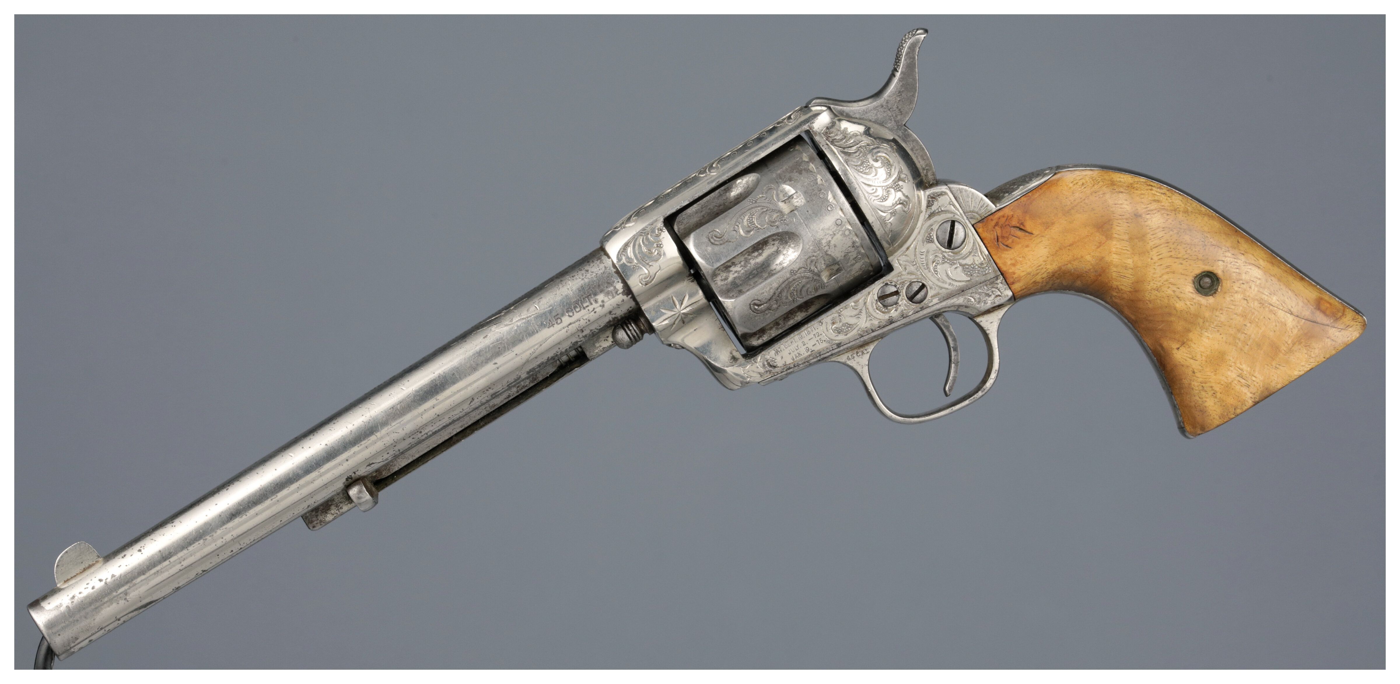 Engraved Antique Colt Black Powder Frame Single Action Army | Rock ...