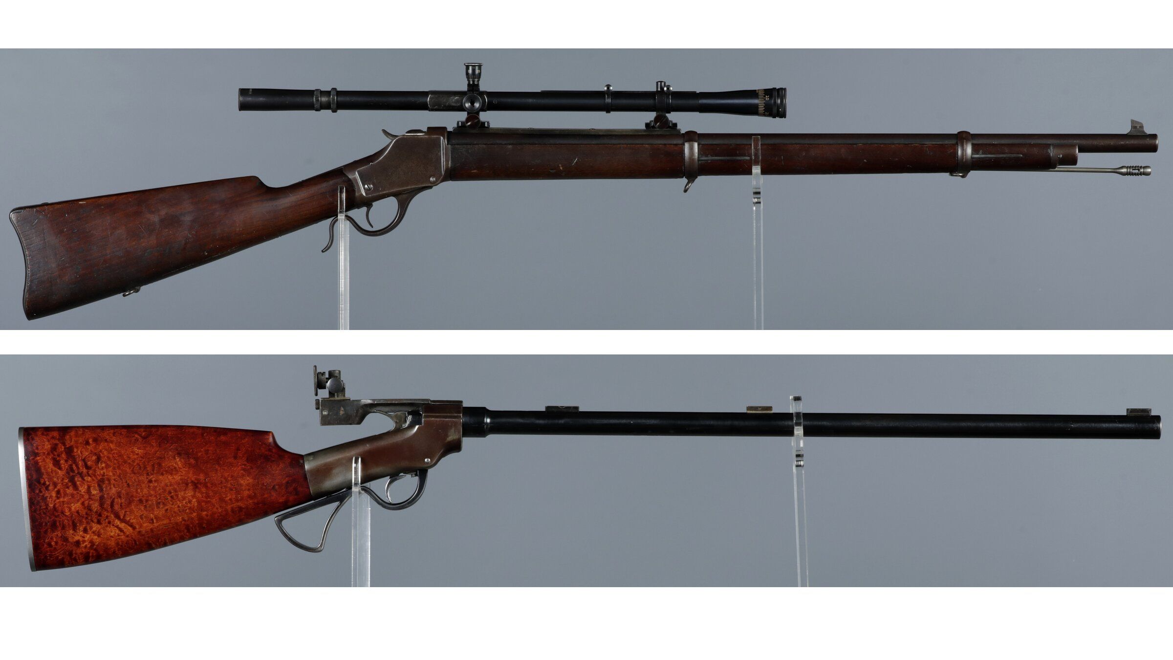 Two American Single Shot Falling Block Rifles | Rock Island Auction