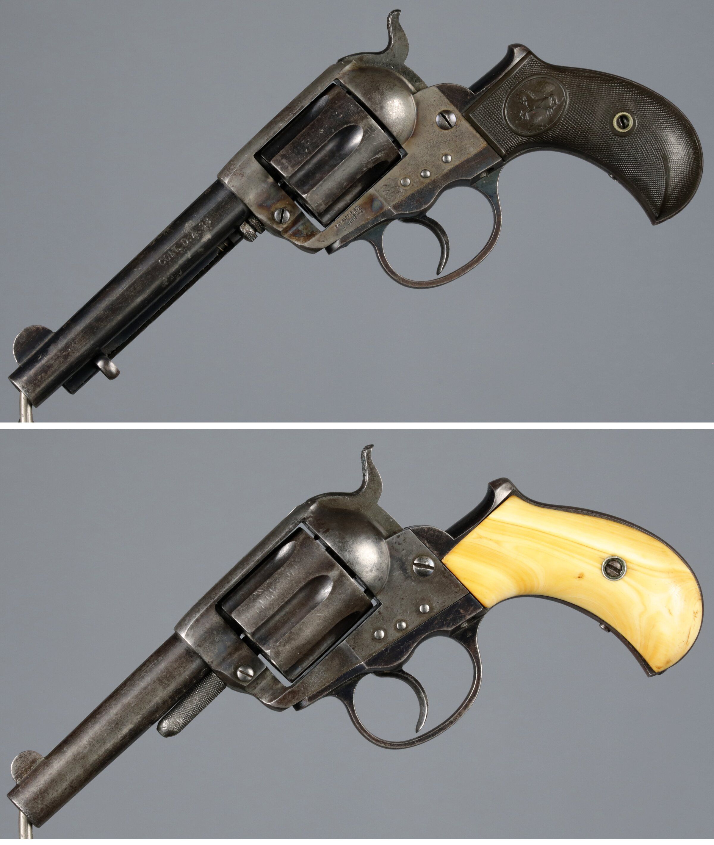 Two Antique Colt Model 1877 Lightning Revolvers with Holsters | Rock ...