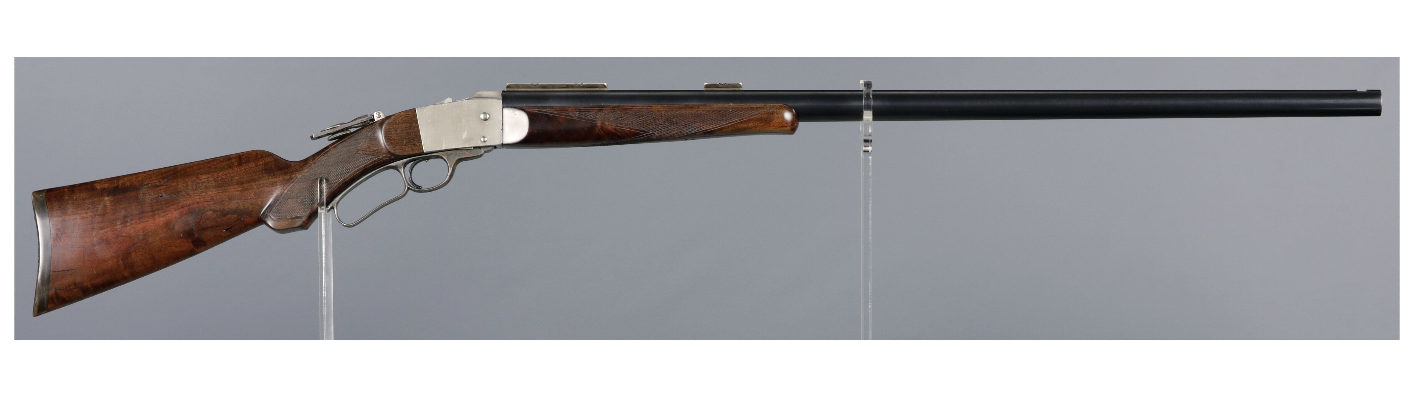 W. M. Farrow Falling Block Rifle with Book | Rock Island Auction