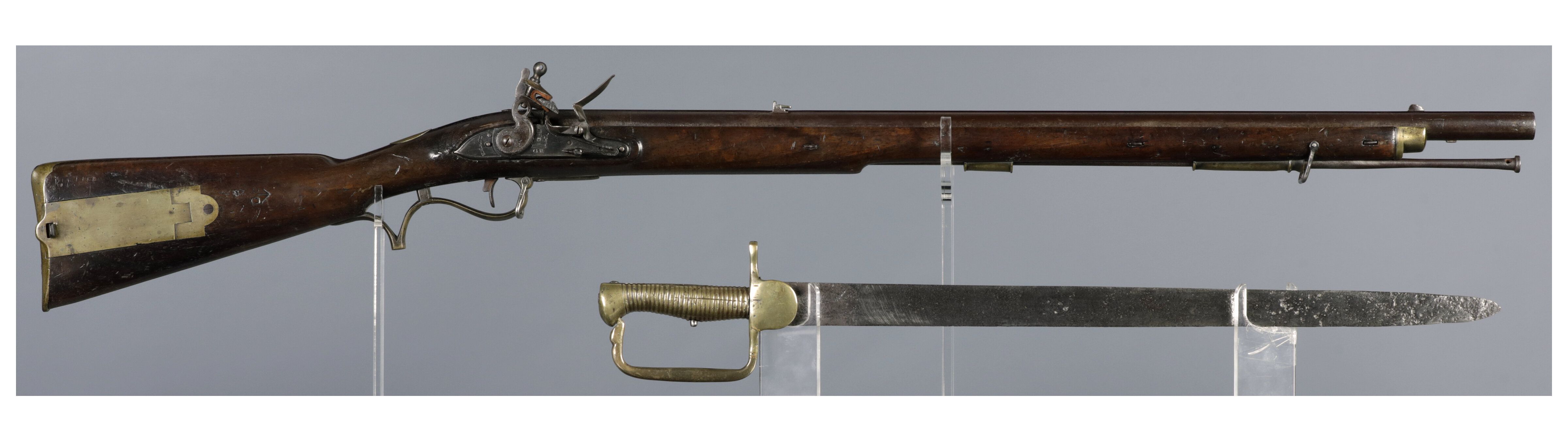English Baker Flintlock Rifle with Sword Bayonet | Rock Island Auction