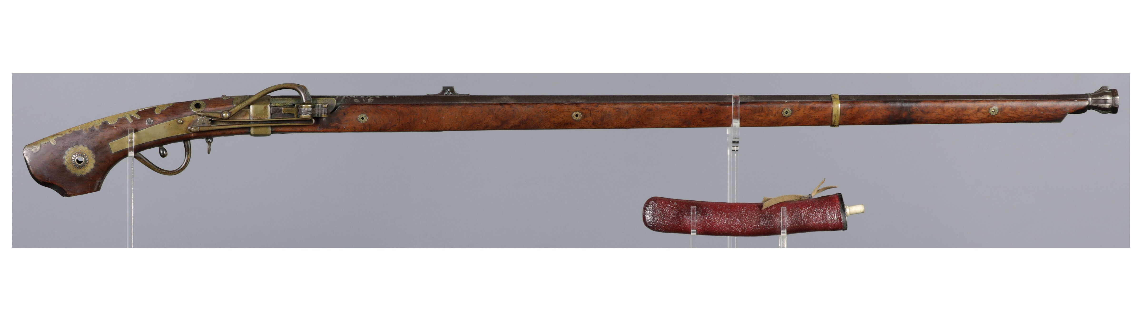 Engraved Silver Inlaid Japanese Tanegashima Matchlock Arquebus | Rock ...
