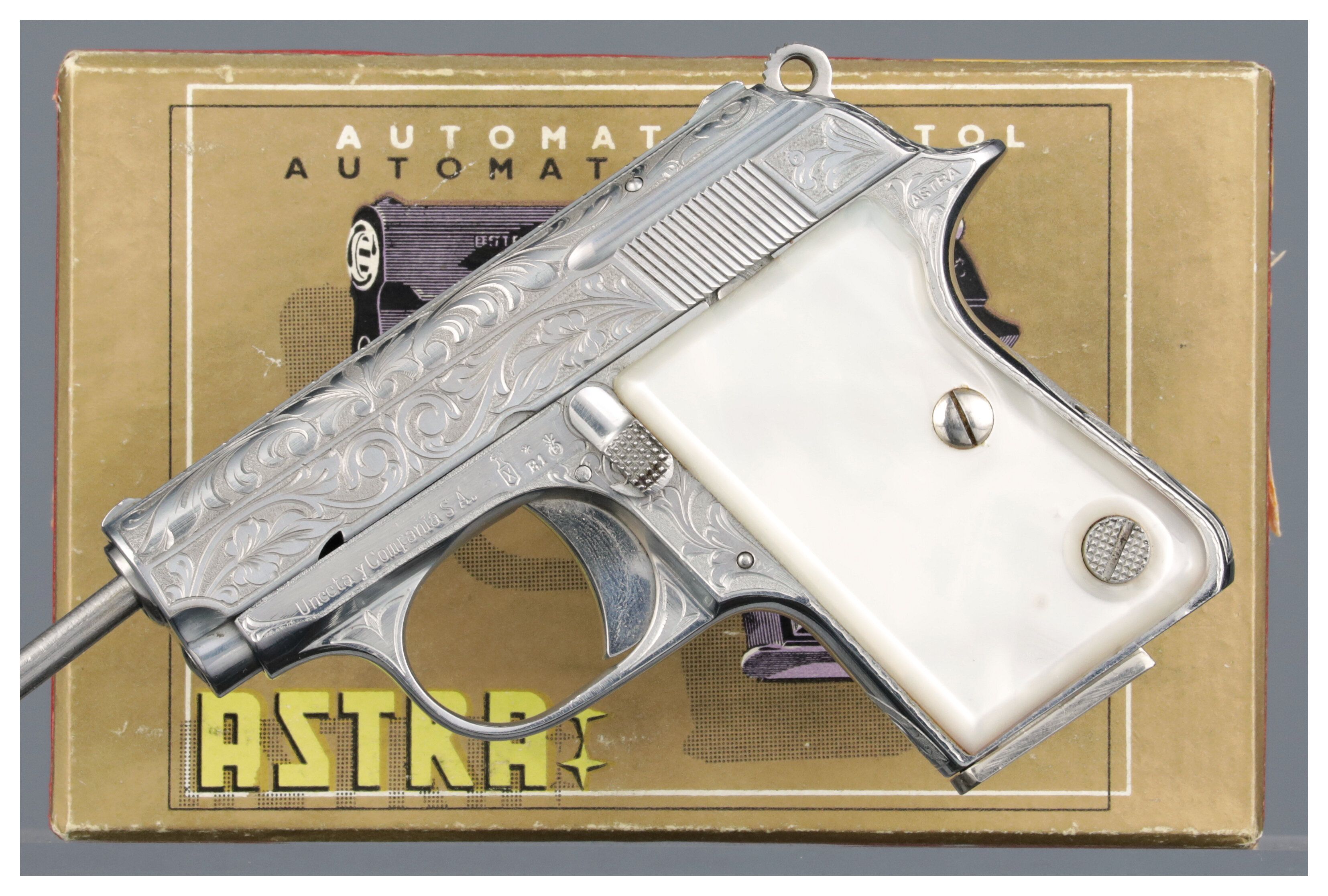 Factory Engraved Astra Cub Semi-Automatic Pistol in .22 Short | Rock ...