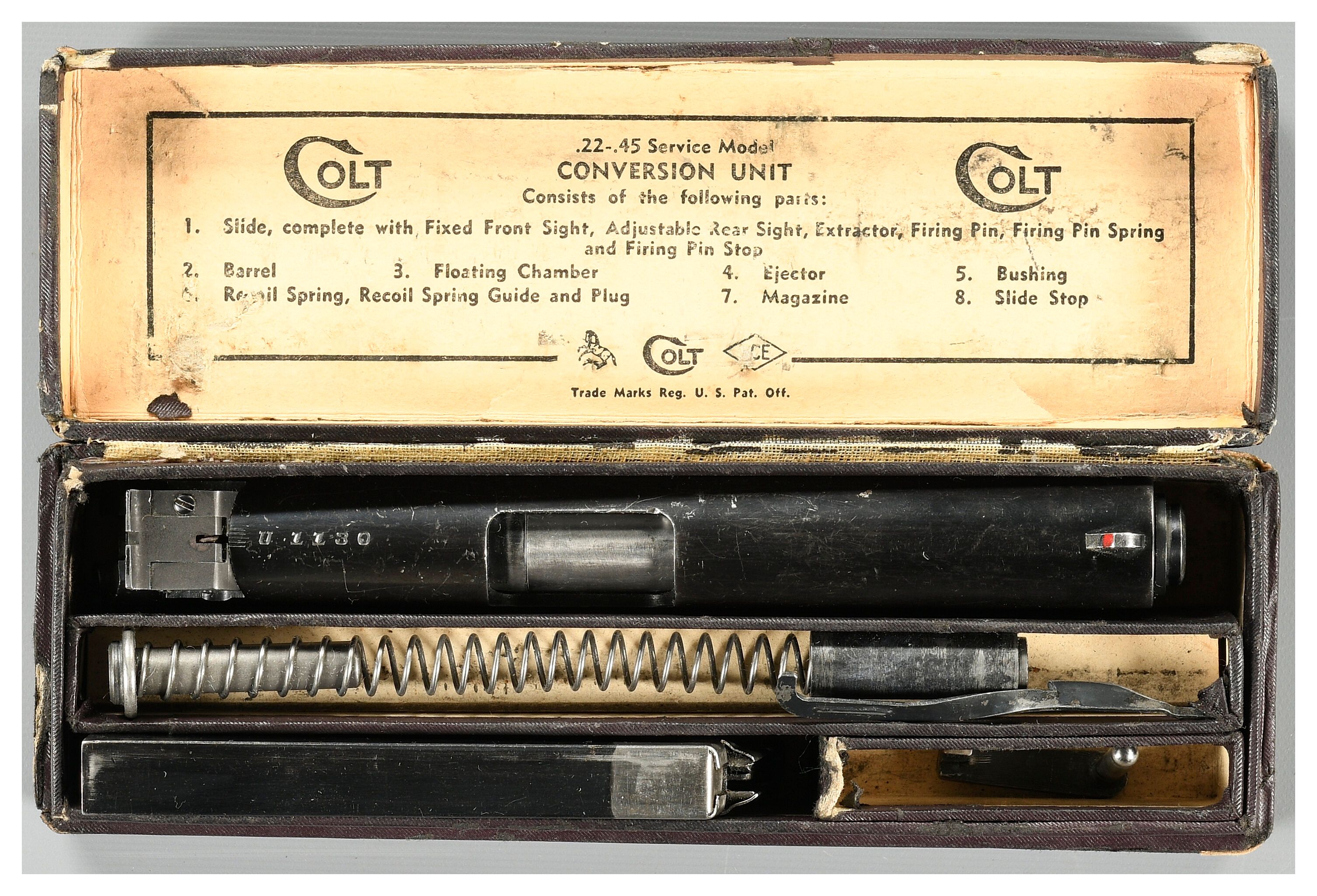 World War II Era Colt Service Model Ace Conversion Kit with Box | Rock ...