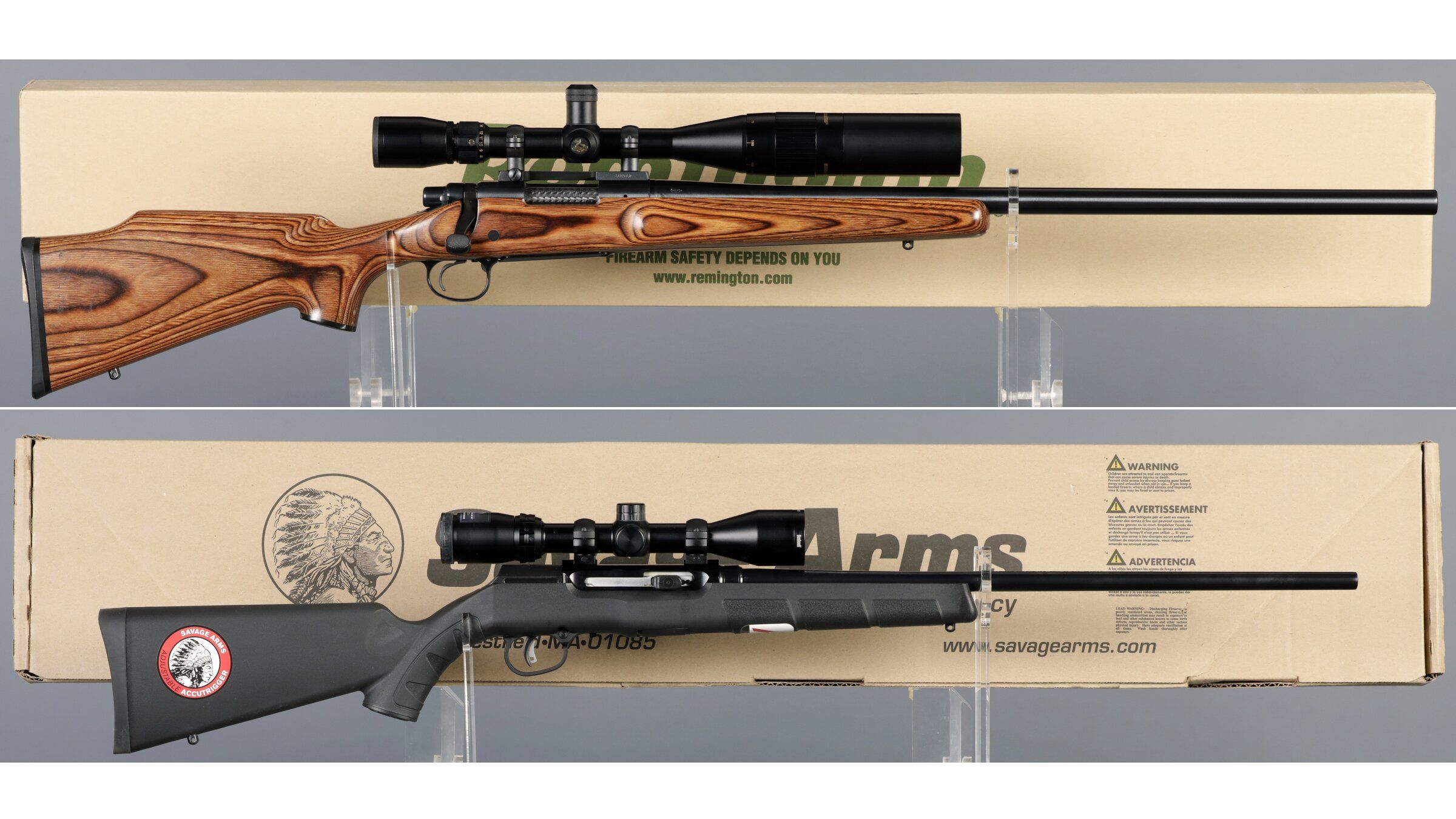 Two American Rifles with Scopes and Boxes | Rock Island Auction
