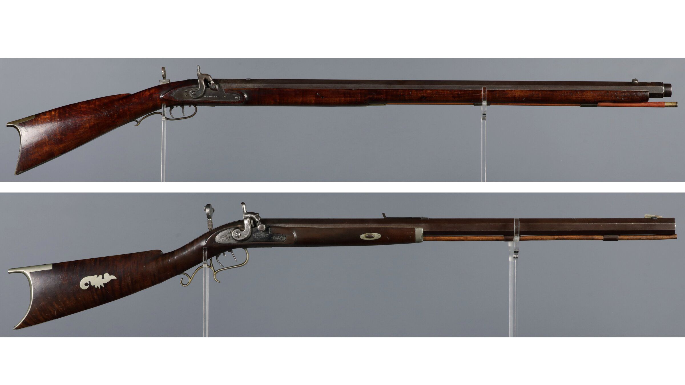 Two Antique American Muzzleloading Percussion Target Rifles | Rock ...