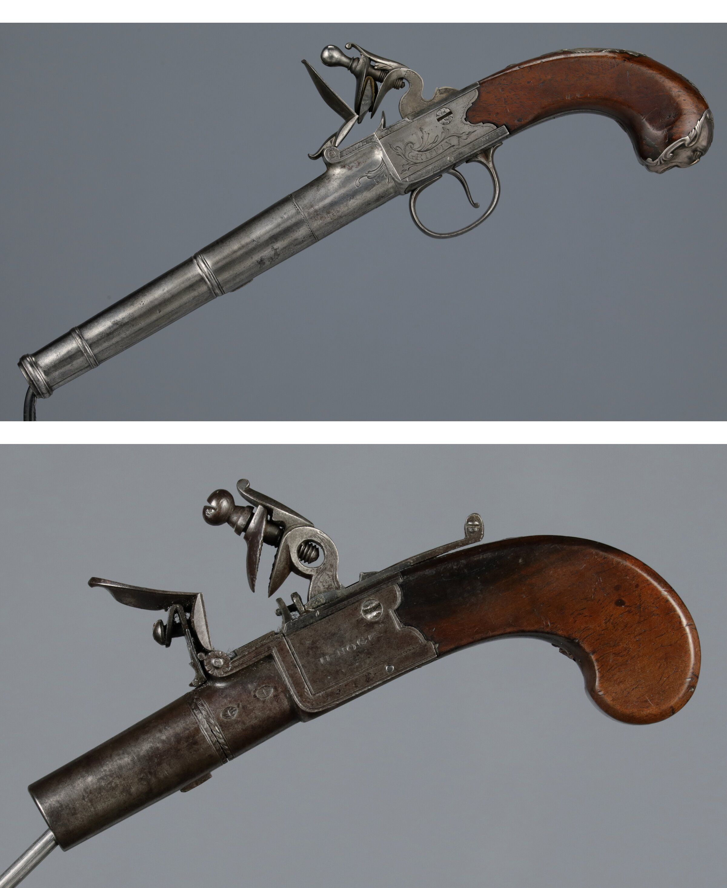 Two English Boxlock Flintlock Turn-Off Pistols | Rock Island Auction