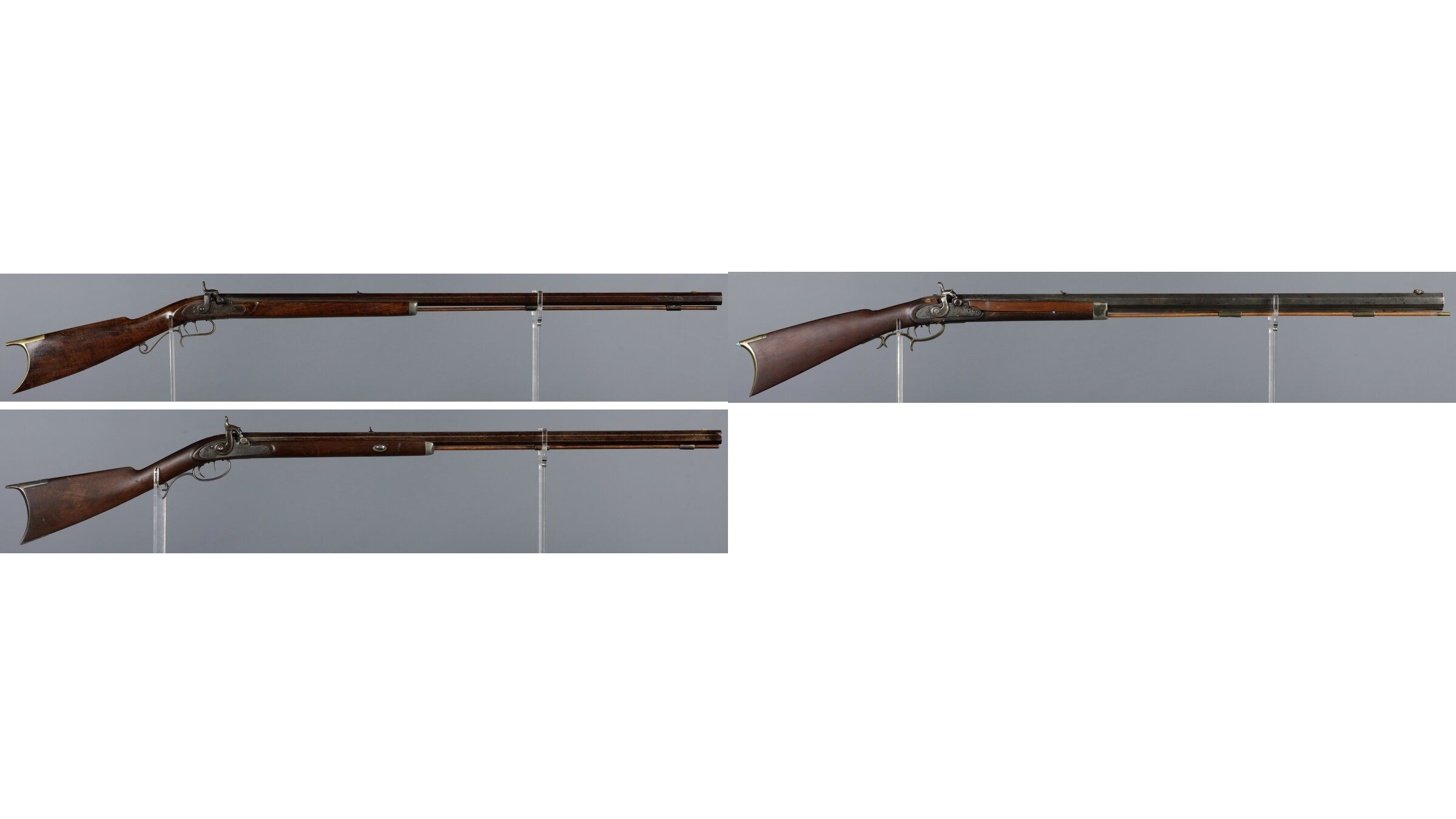 Three American Half Stock Muzzleloading Percussion Rifles | Rock Island ...
