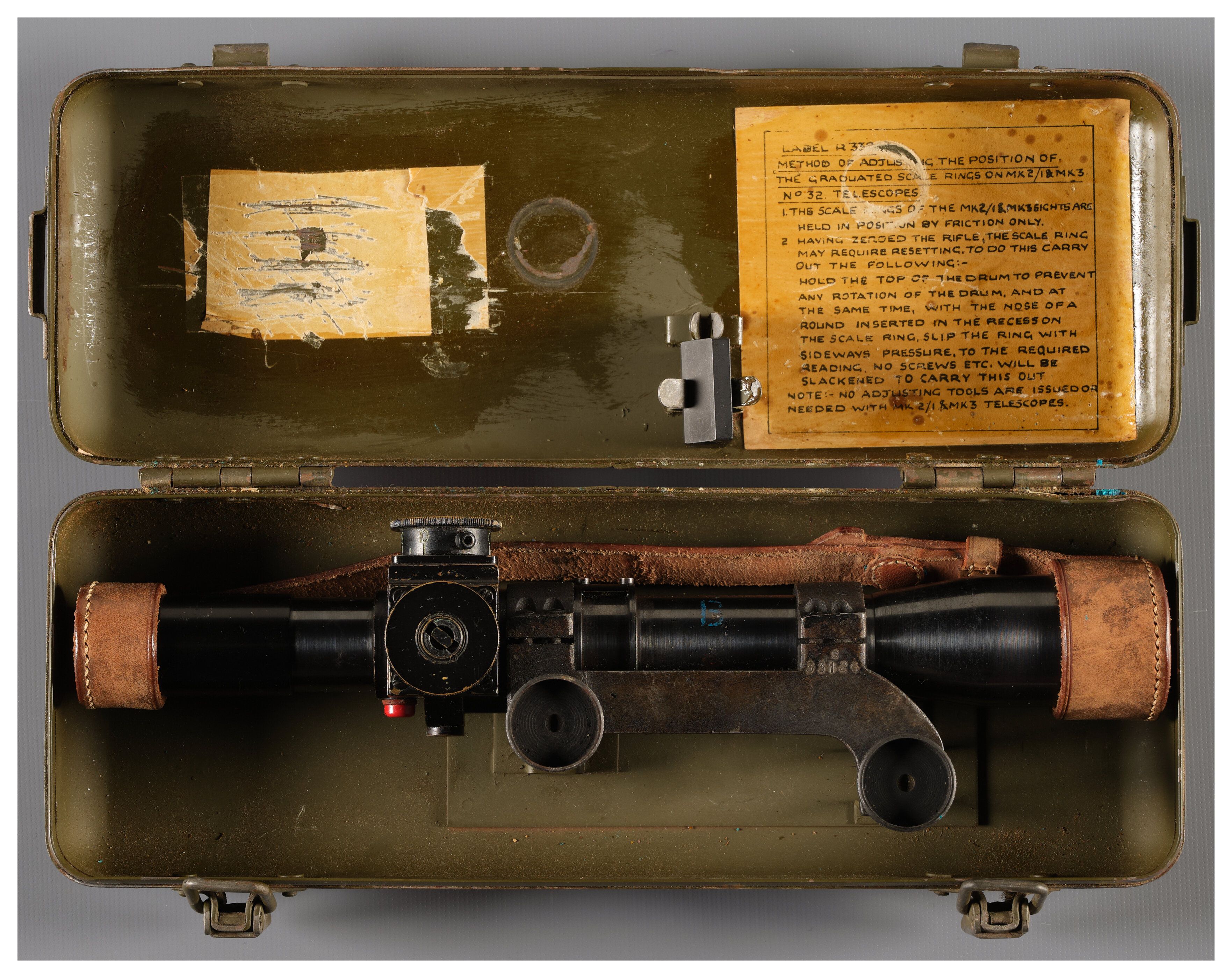 British Number 32 Mark 3 Sniper Scope with Case | Rock Island Auction