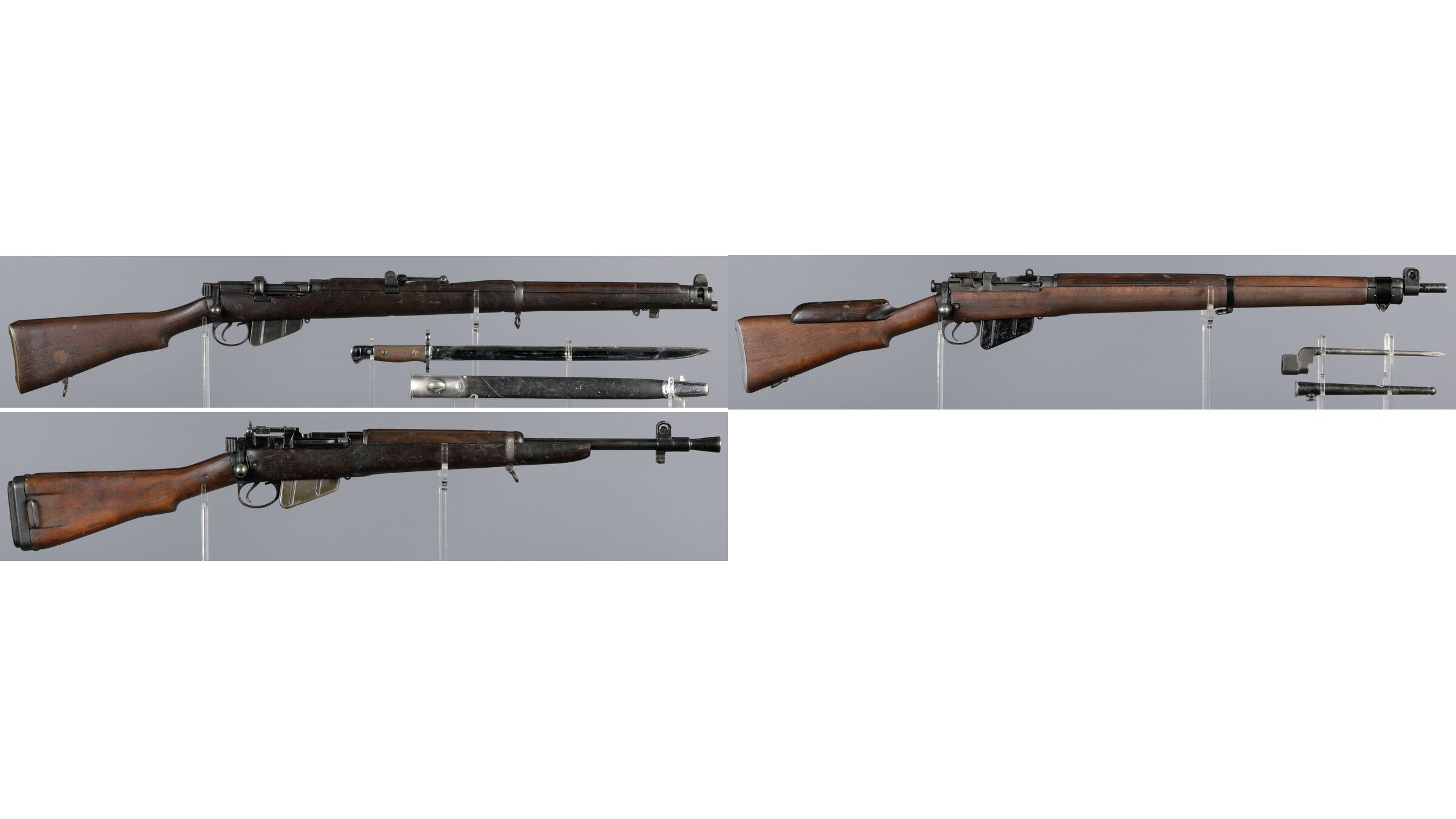 Three British Military Lee-Enfield Pattern Bolt Action Rifles | Rock ...