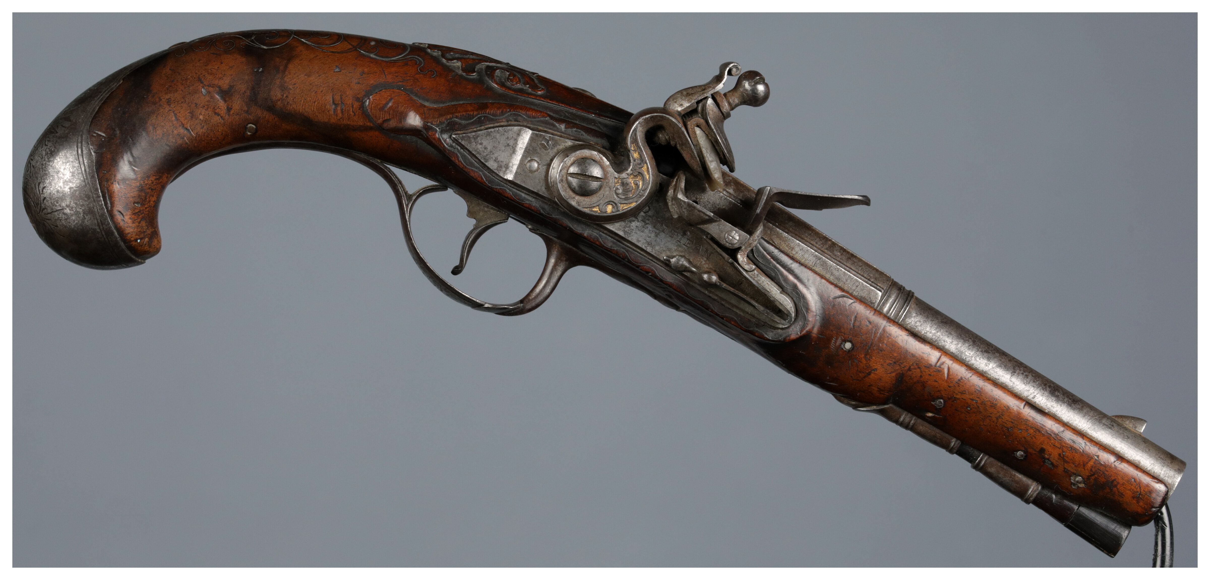 Engraved and Carved Flintlock Pistol by Henri Petitjean of Liege | Rock ...
