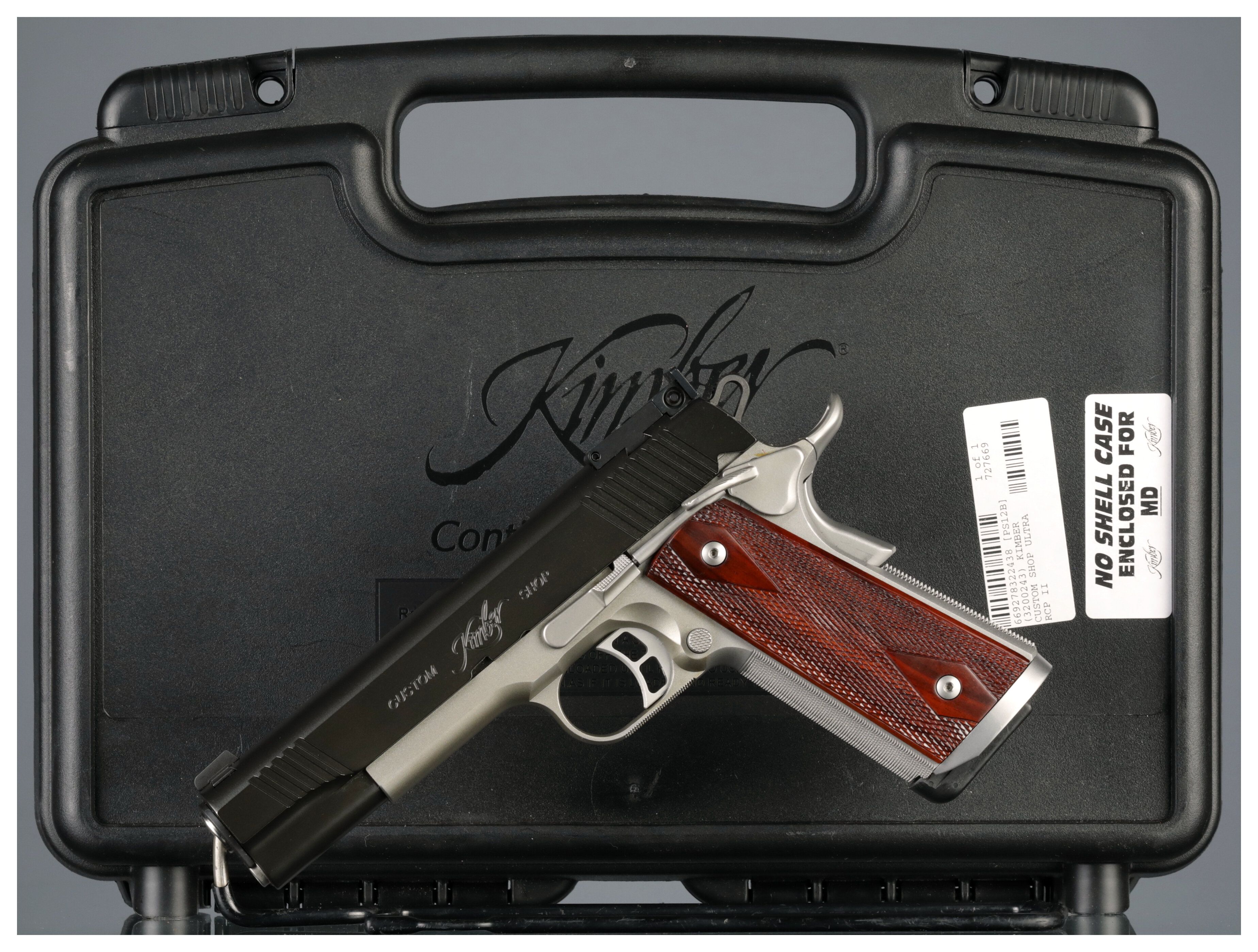 Kimber Custom Shop Super Match II Pistol with Case and Holster | Rock ...
