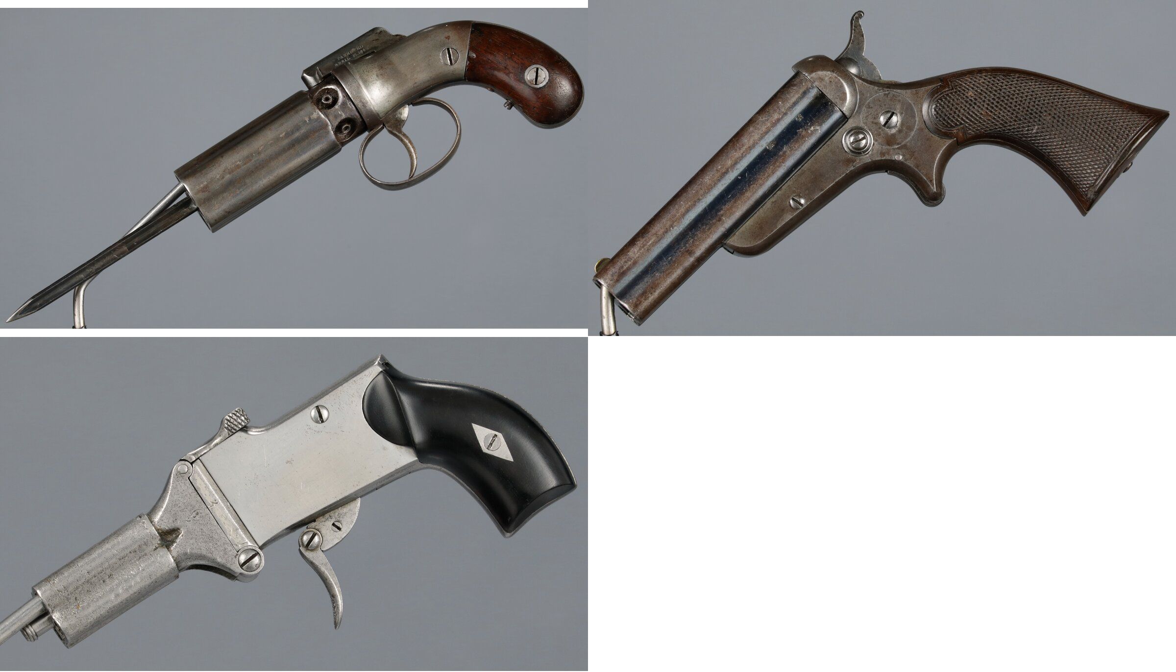 Three Antique Pepperboxes | Rock Island Auction