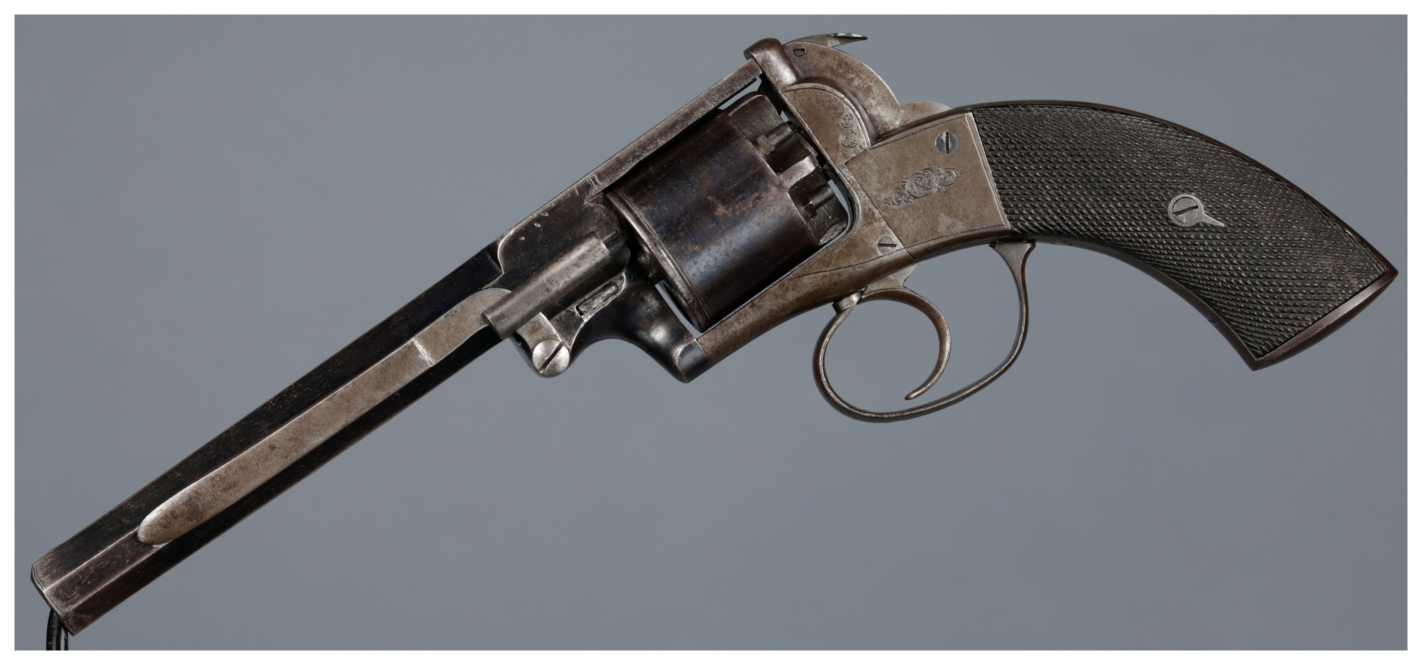 Engraved English Tranter Type Double Action Percussion Revolver | Rock ...