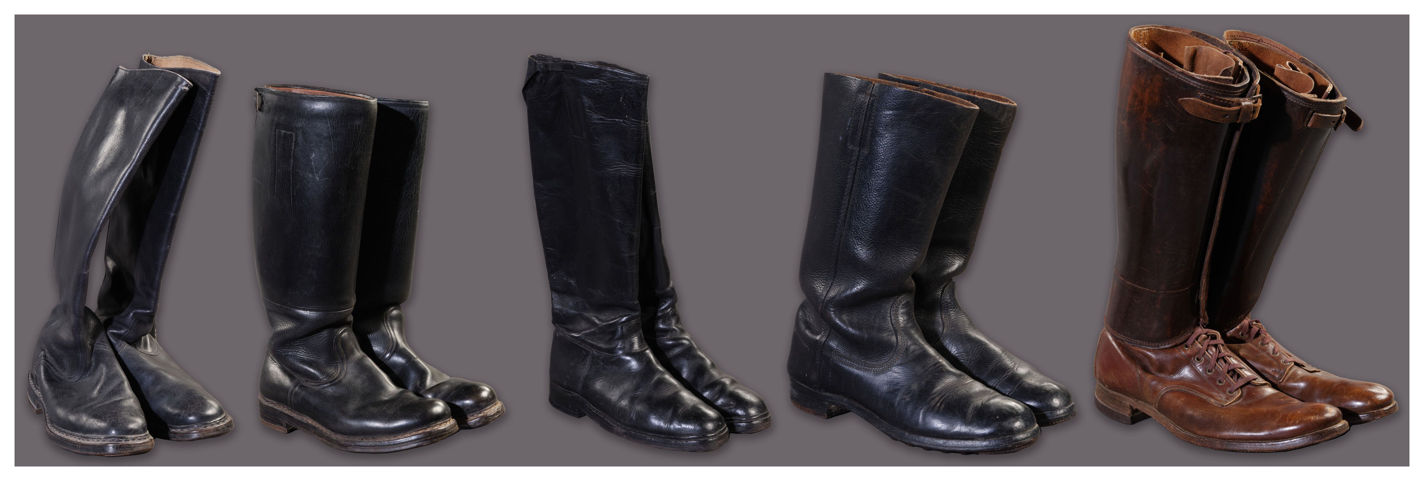 Grouping of Military Boots and an Aviator-Marked Foot Locker | Rock ...