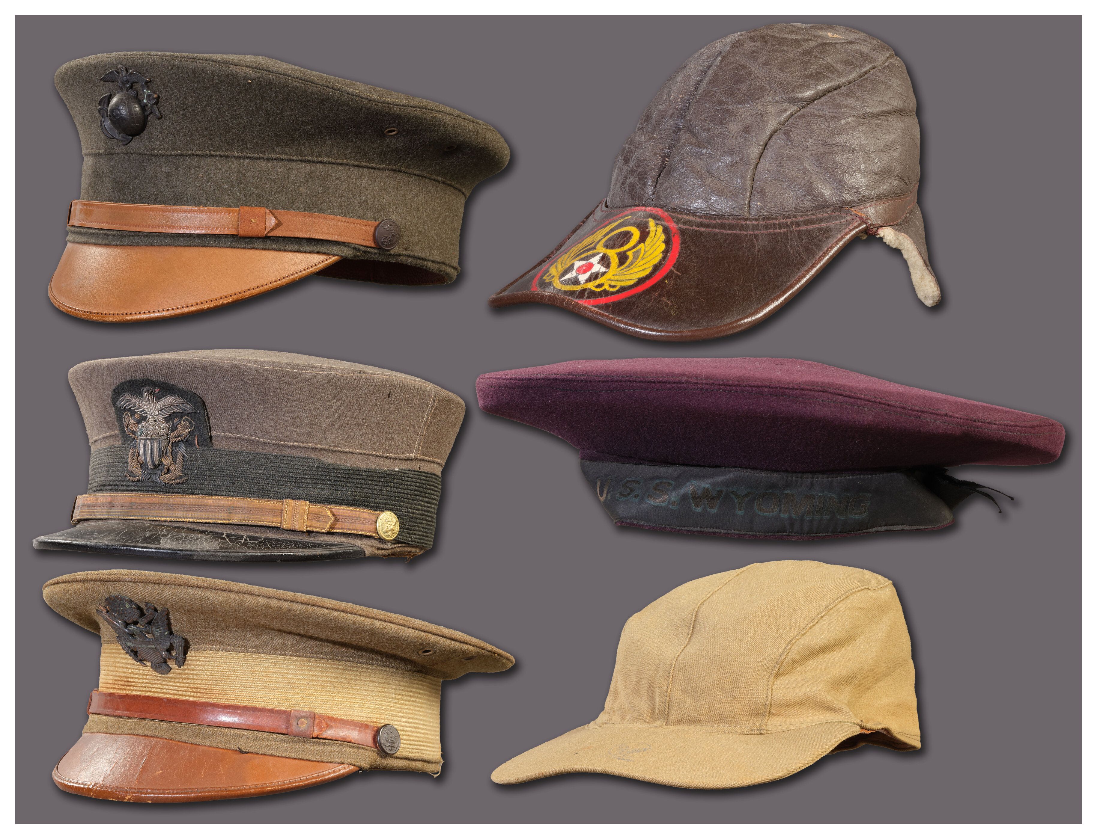 Six American Military Caps | Rock Island Auction
