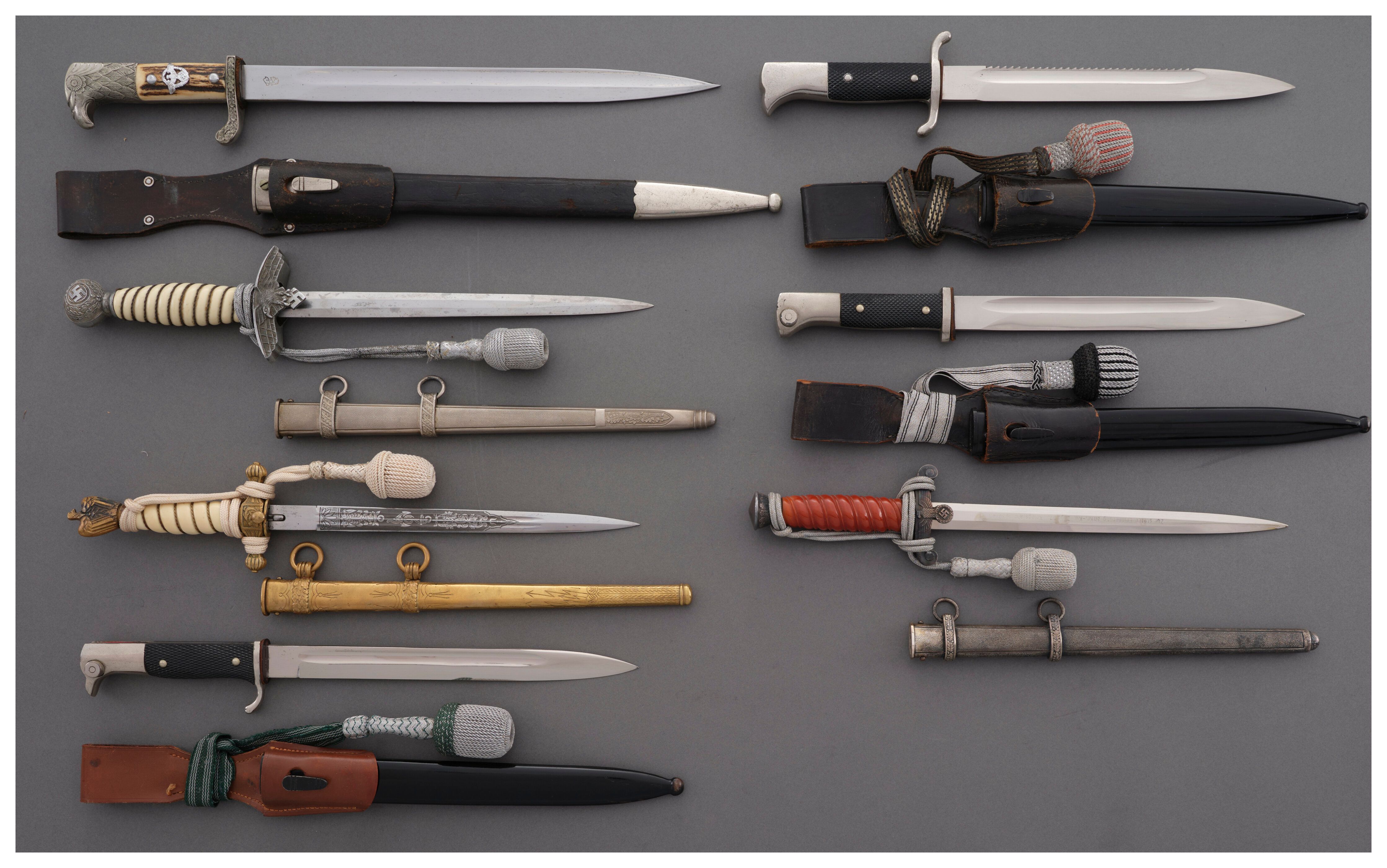 Grouping of German Military and Police Daggers and Bayonets | Rock ...