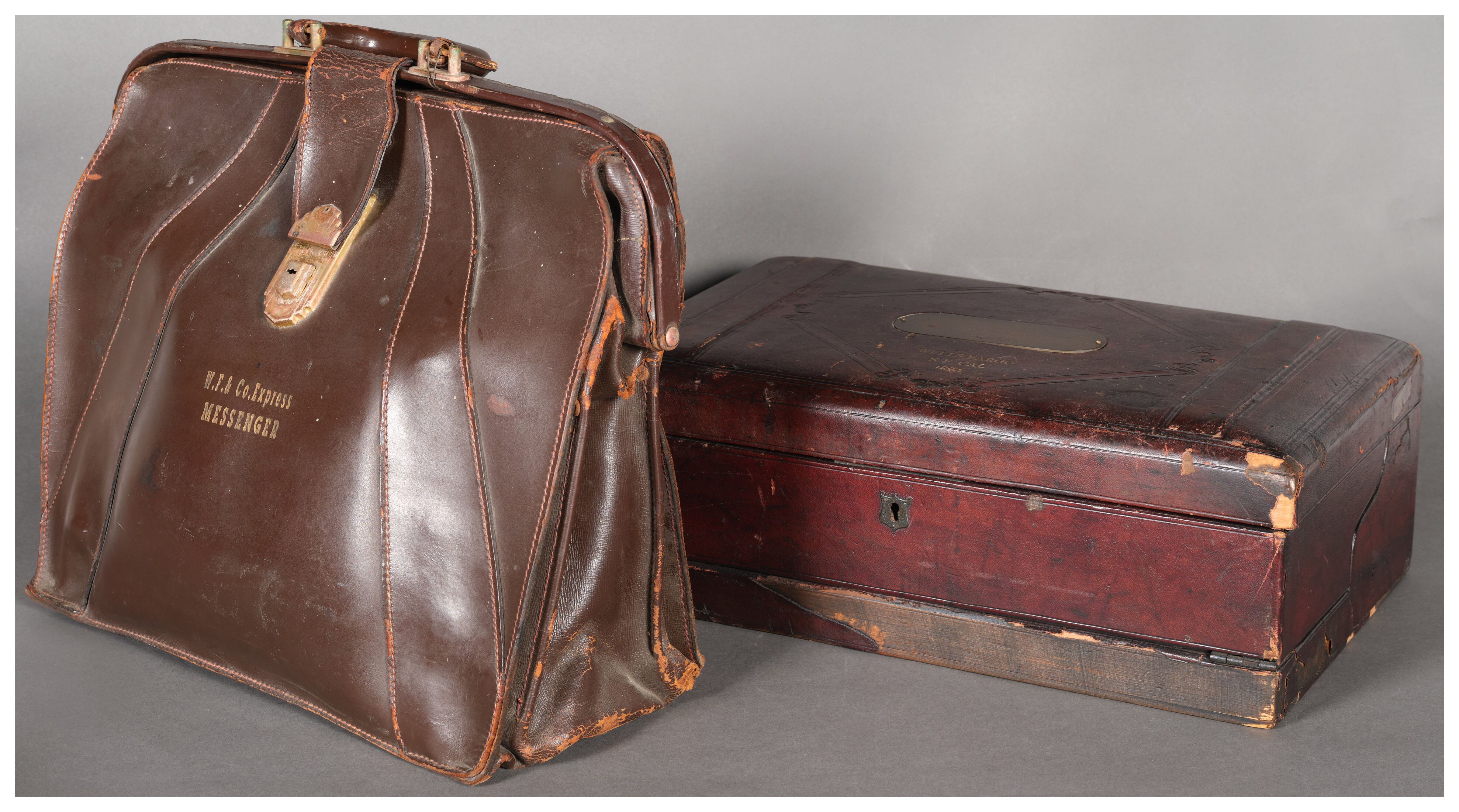 Wells Fargo Marked Lap Desk and Messenger Bag | Rock Island Auction