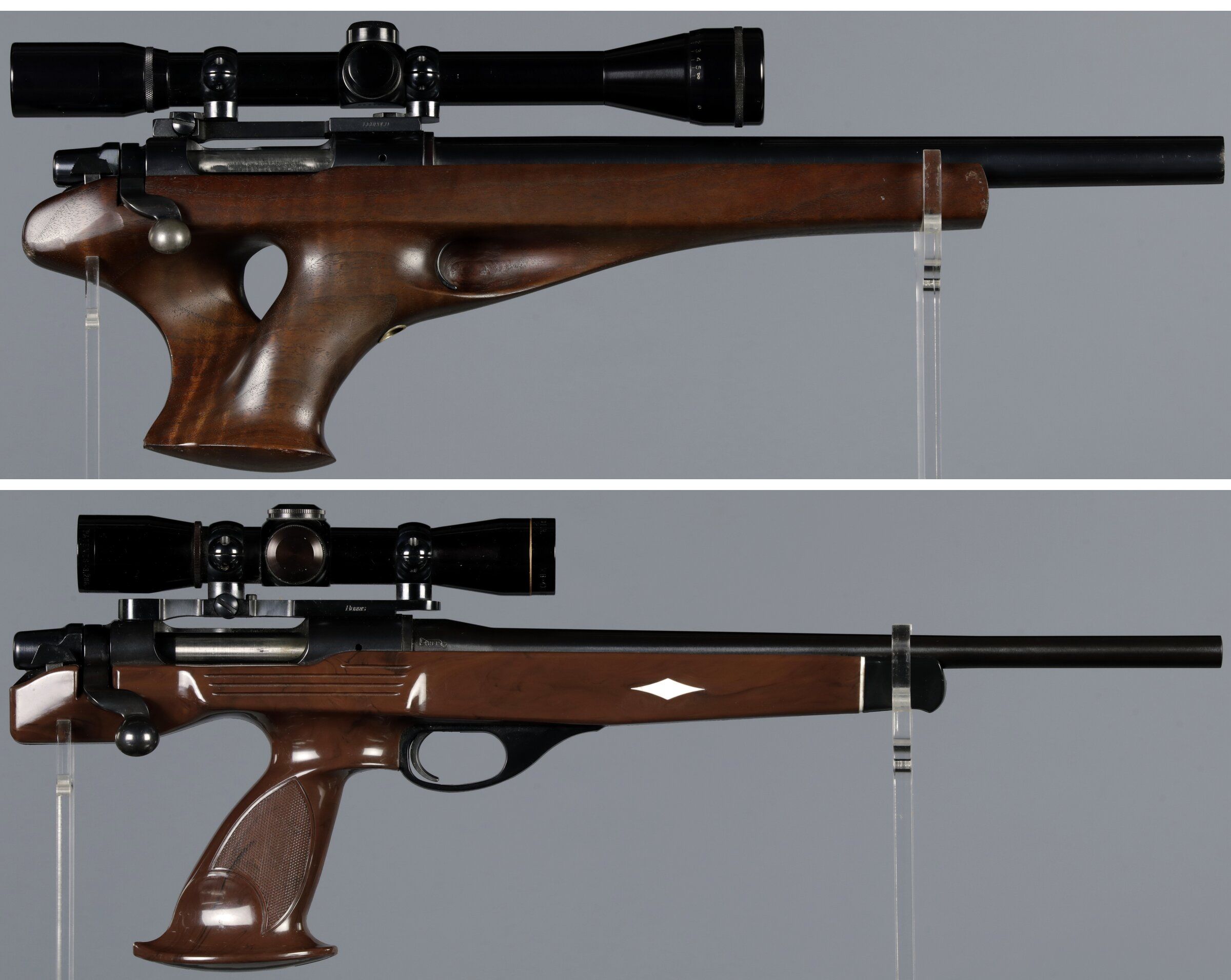 Two Remington Model XP-100 Bolt Action Pistols with Scopes | Rock ...