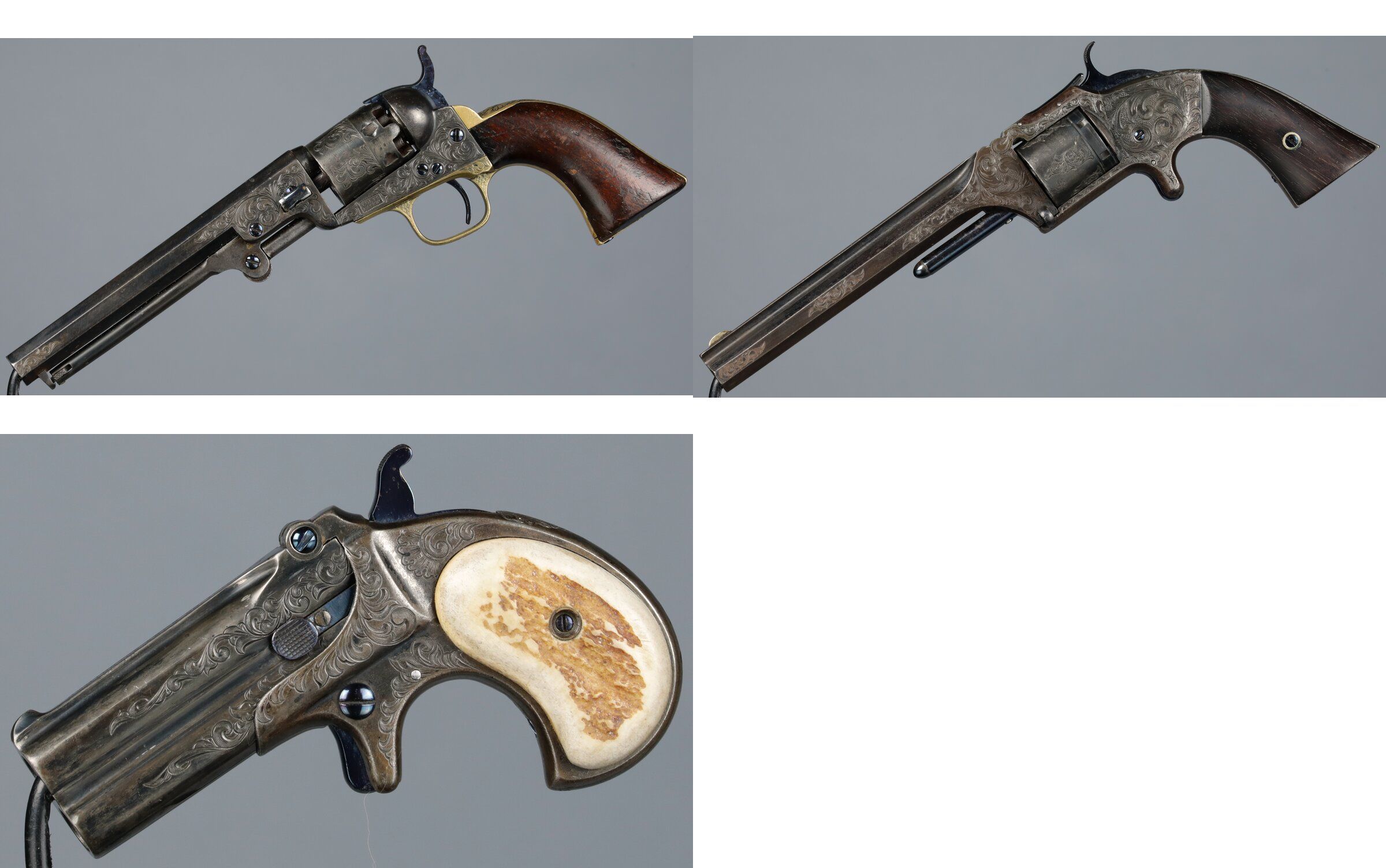 Three W.B. Ellis Signed Engraved American Handguns | Rock Island Auction