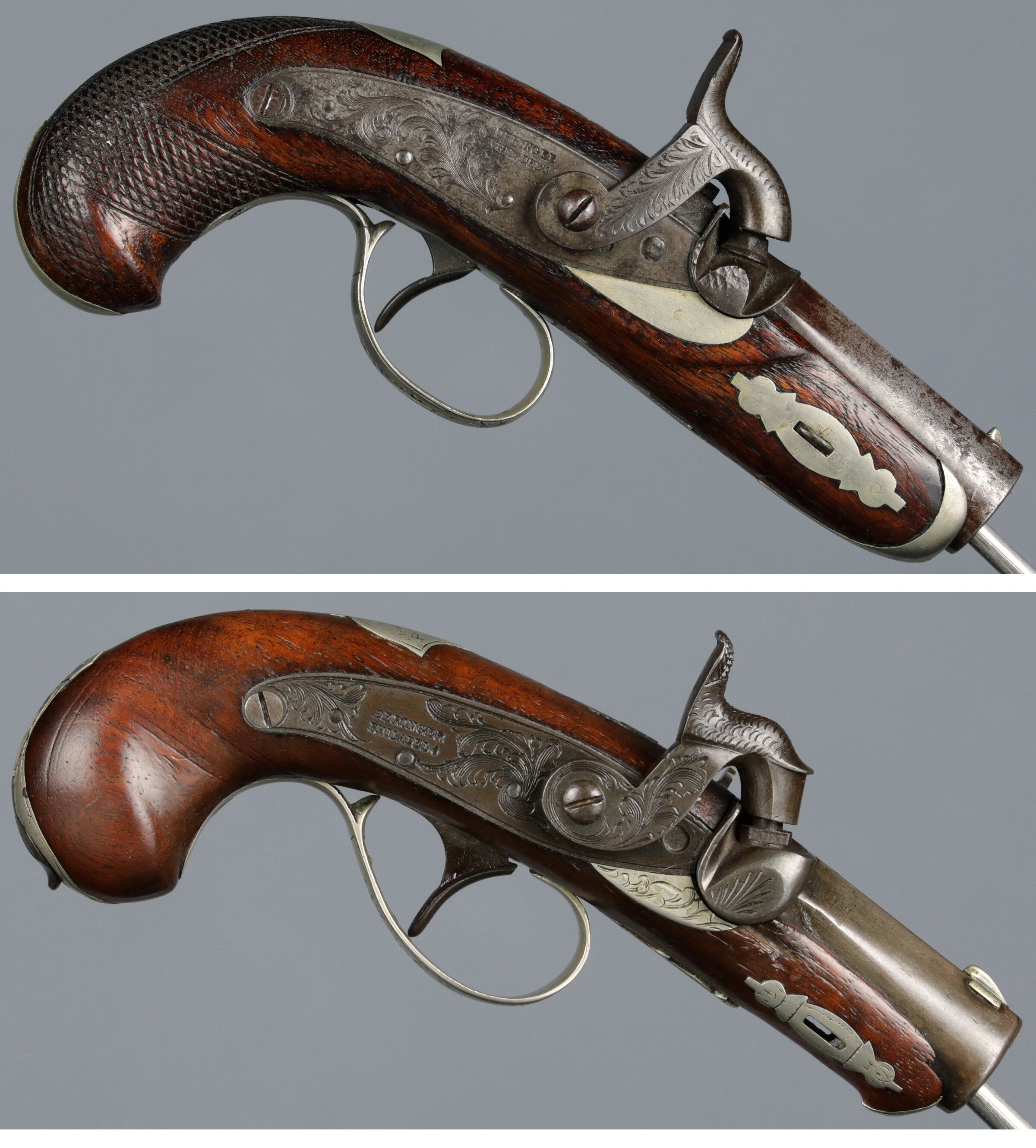 Two "Agent Marked" Engraved Deringer Percussion Pocket Pistols | Rock ...