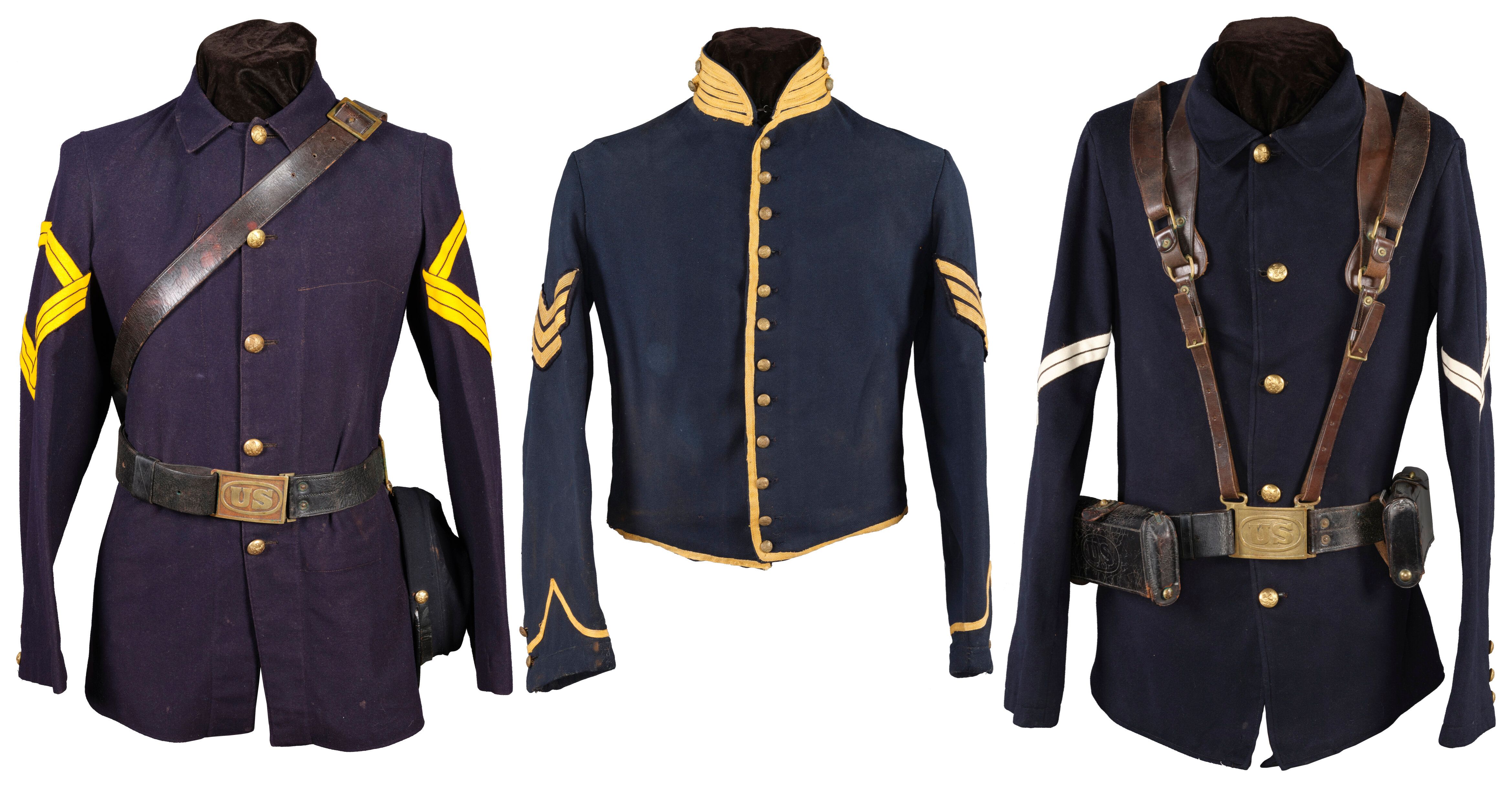 Three 19th Century Pattern U.S Army Tunics, Accessories | Rock Island ...