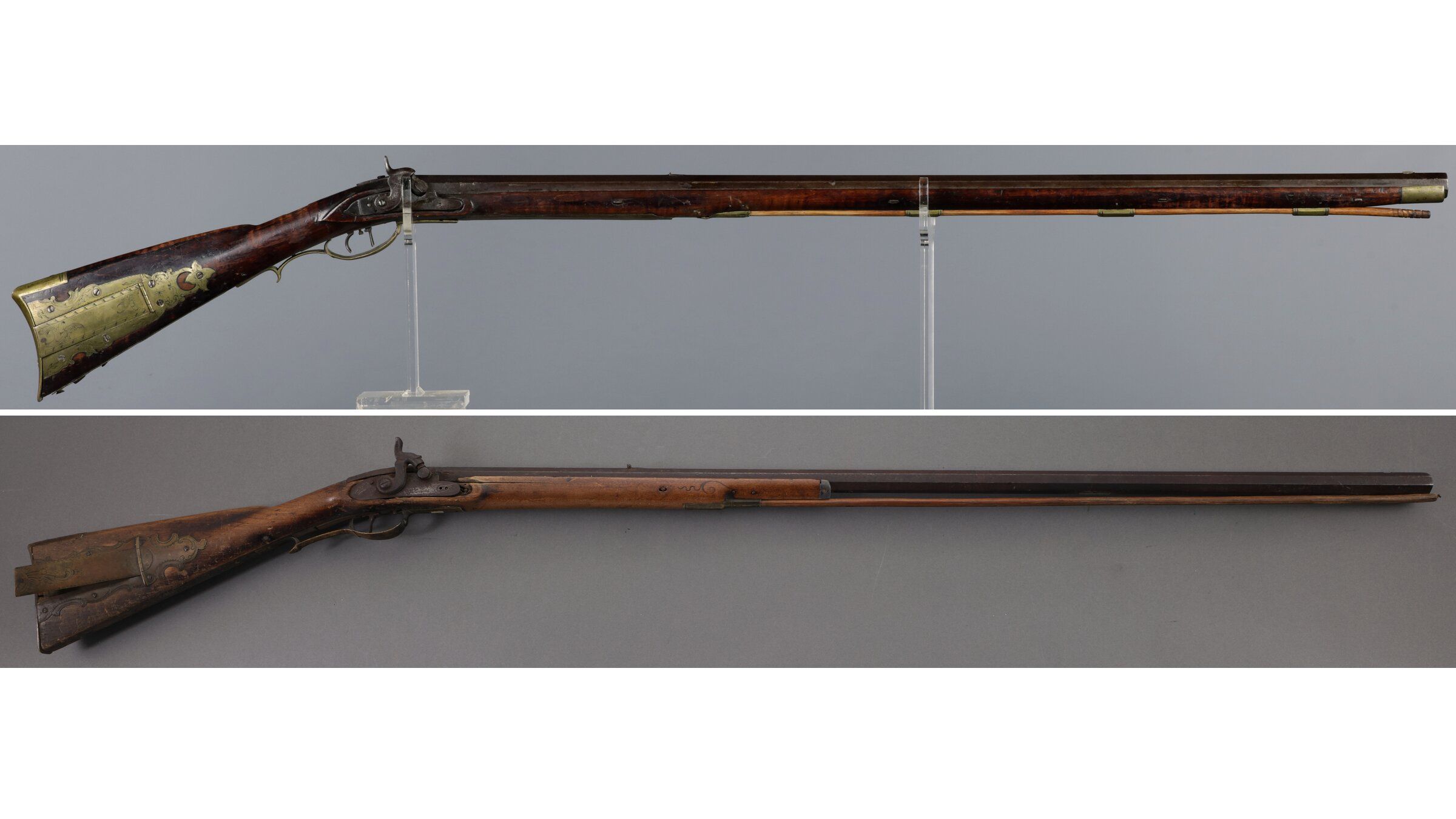 Two Lancaster Pennsylvania Percussion American Long Rifles | Rock ...