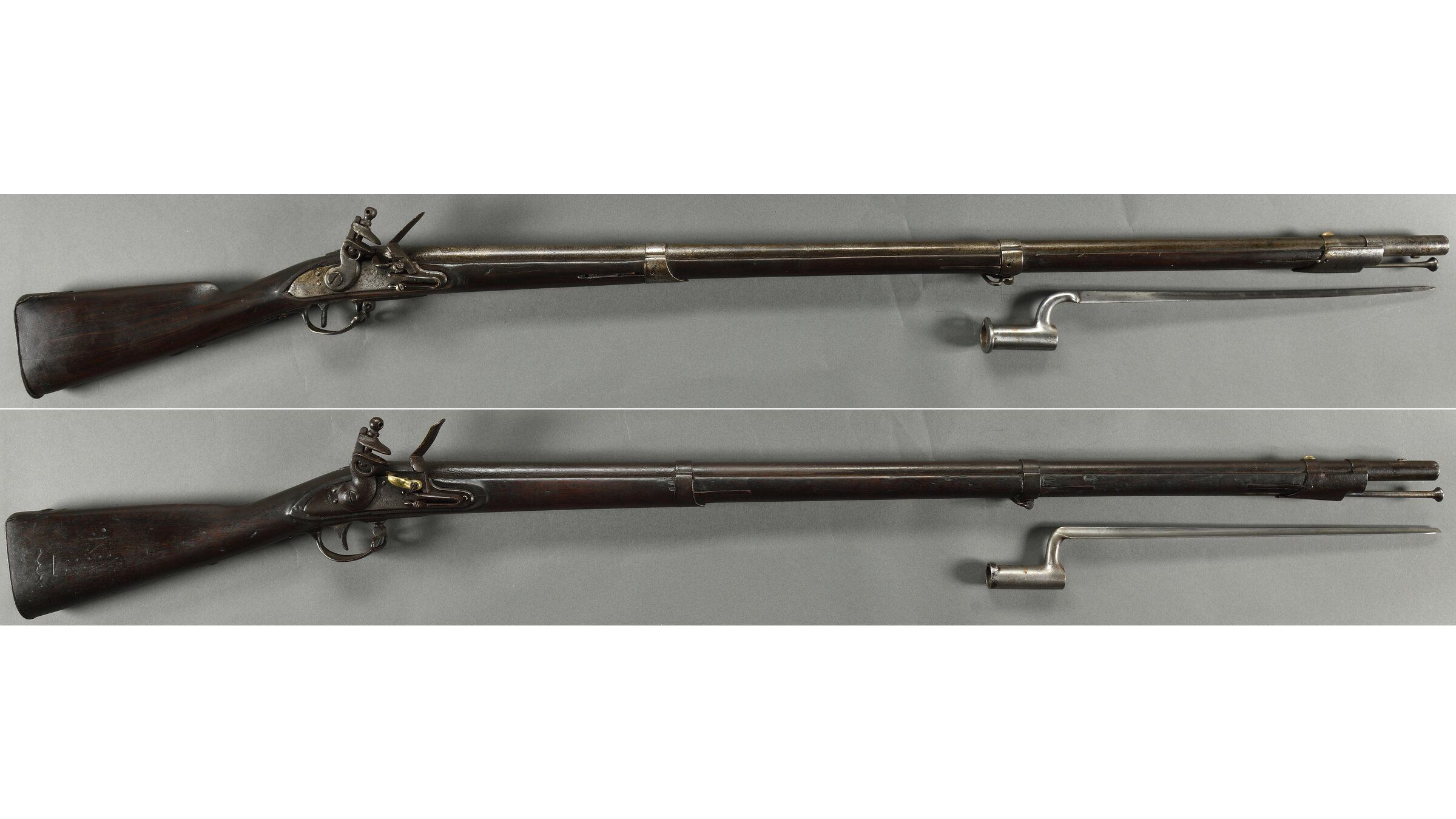 Two U.S. Martial Flintlock Muskets with Bayonets | Rock Island Auction