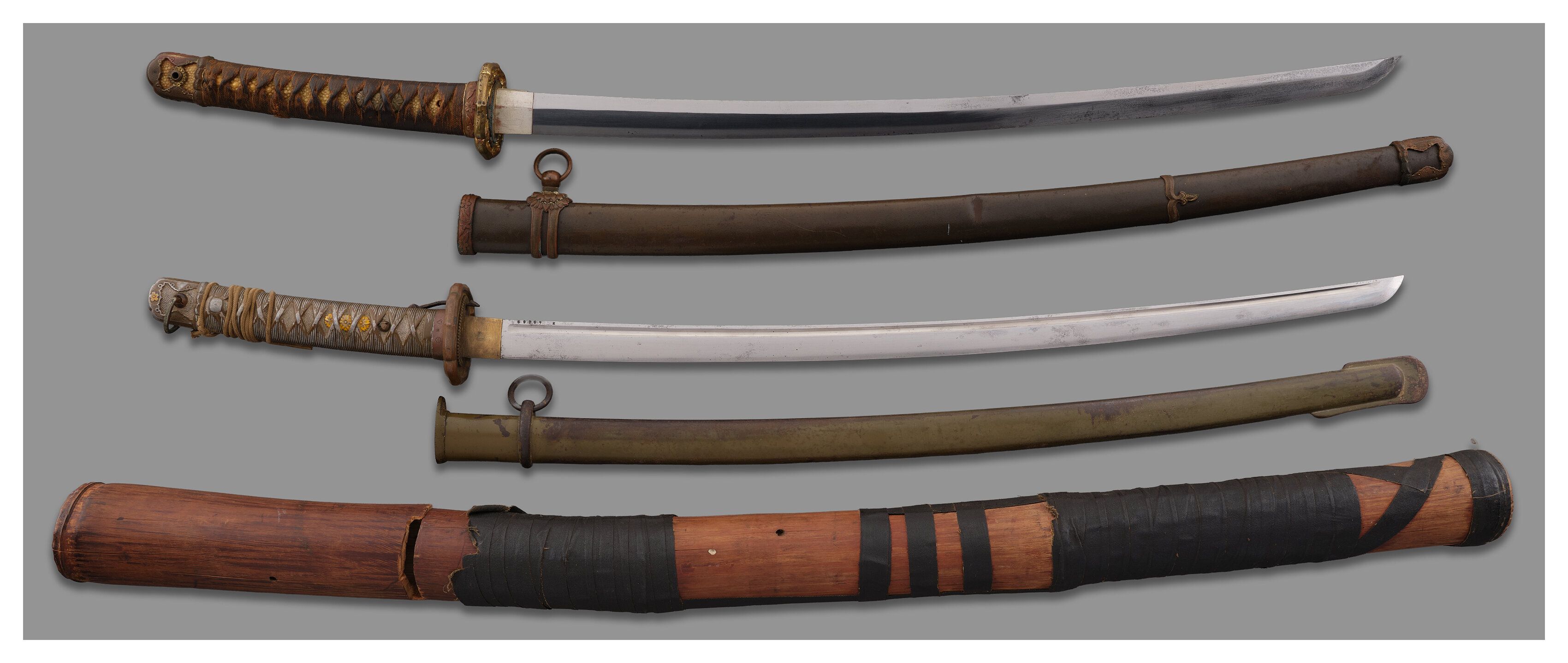 Two World War Two Japanese Military Swords, One Signed | Rock Island ...