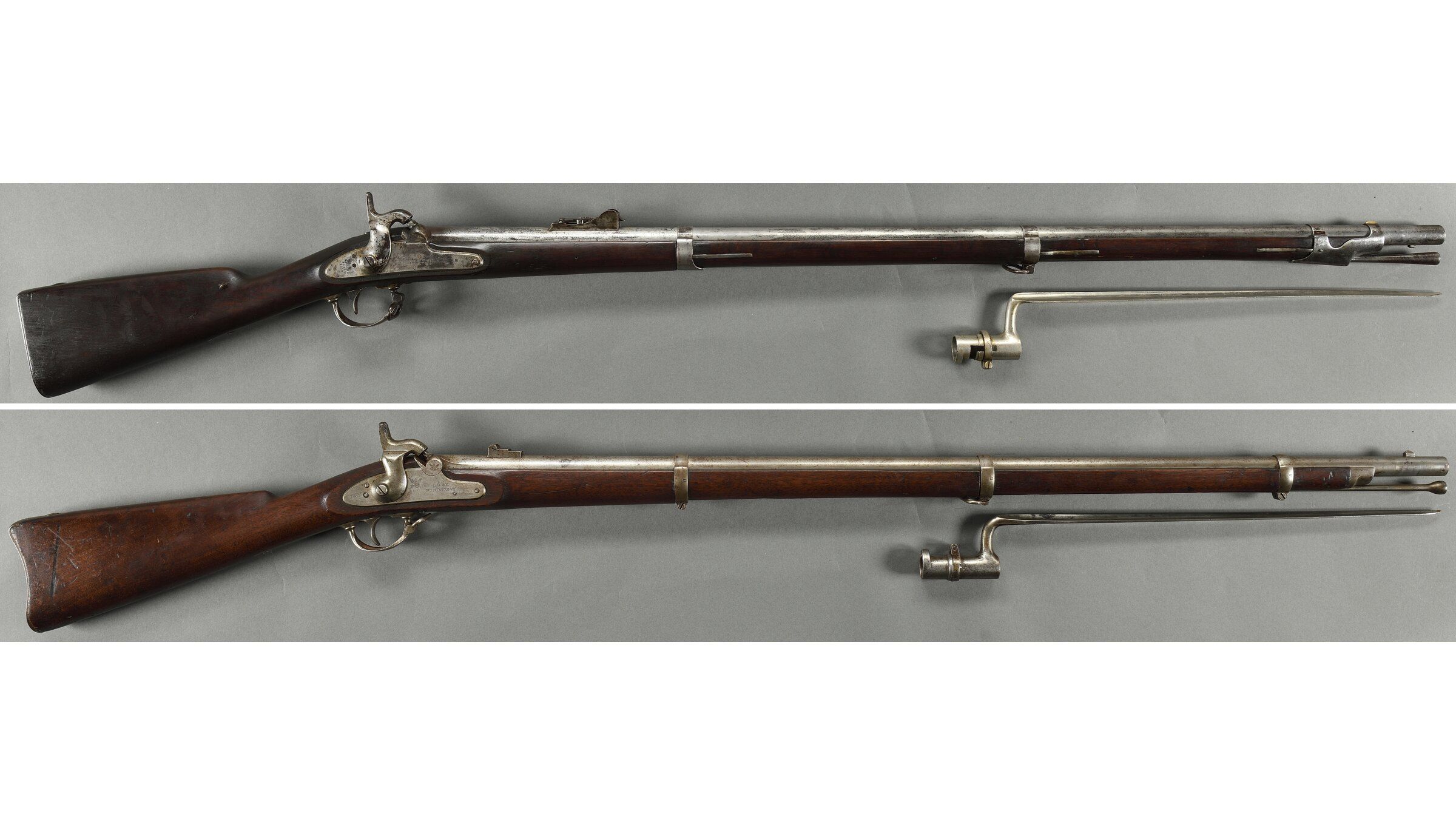 Two Civil War Era U.S. Martial Rifled Muskets with Bayonets | Rock ...