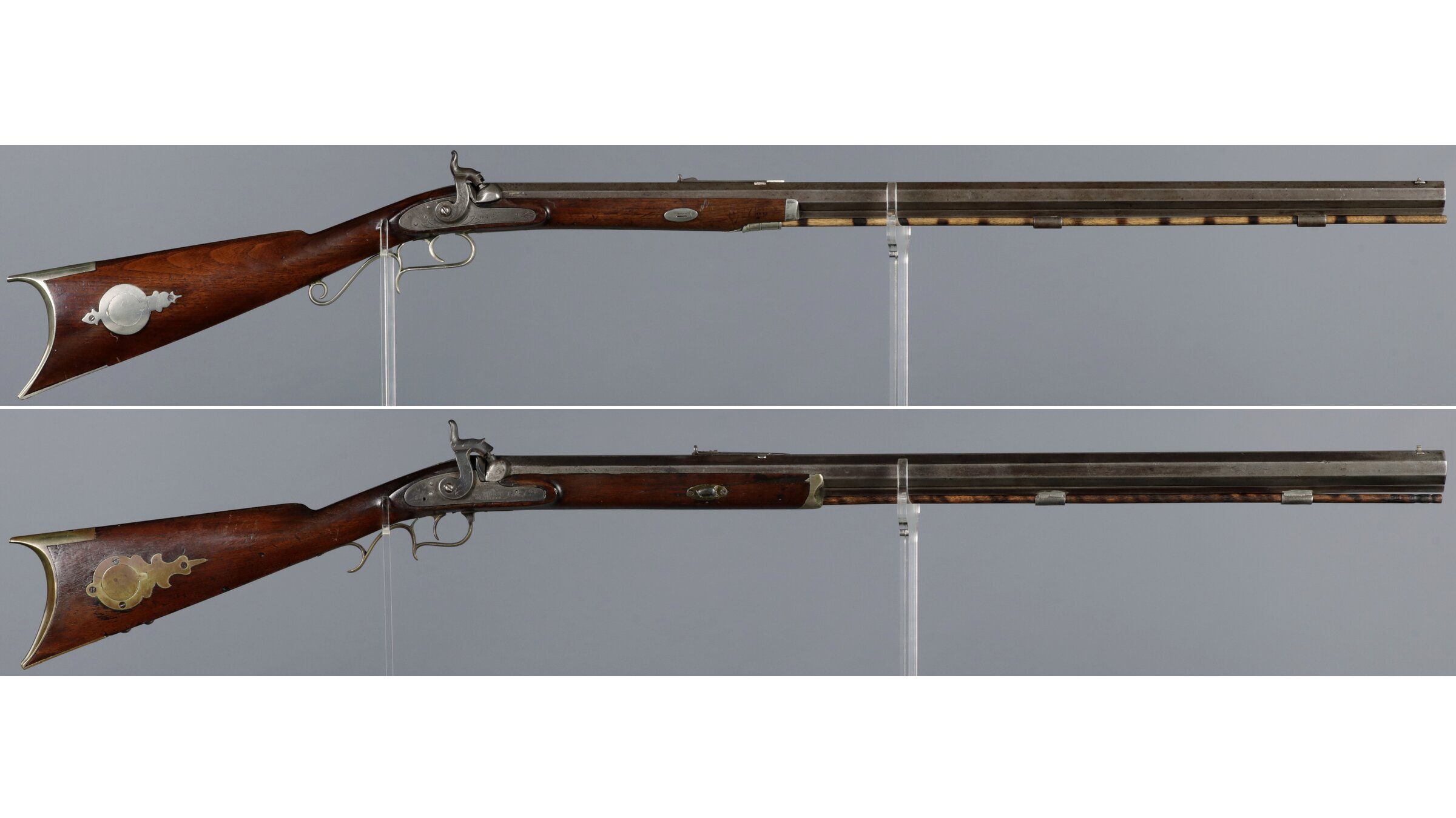 Two Wingert Detroit Marked Half-Stock Percussion Rifles | Rock Island ...