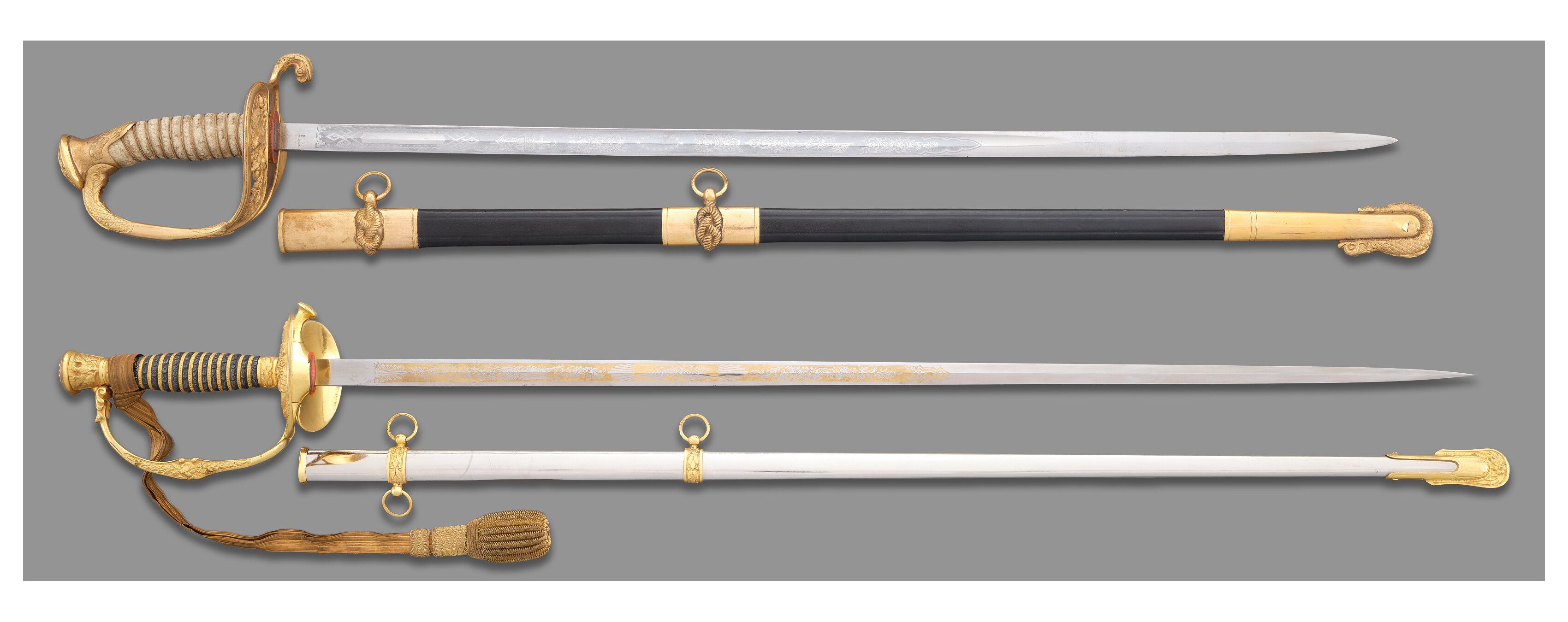 Two U.S. Officer's Sword with Scabbards and Sleeves | Rock Island Auction