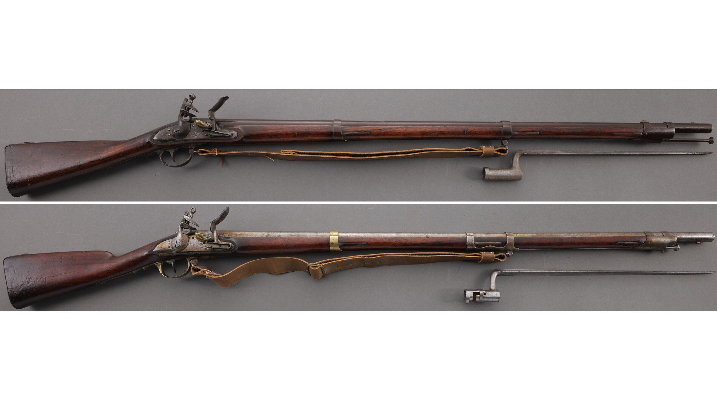 Two Military Flintlock Muskets with Bayonets | Rock Island Auction