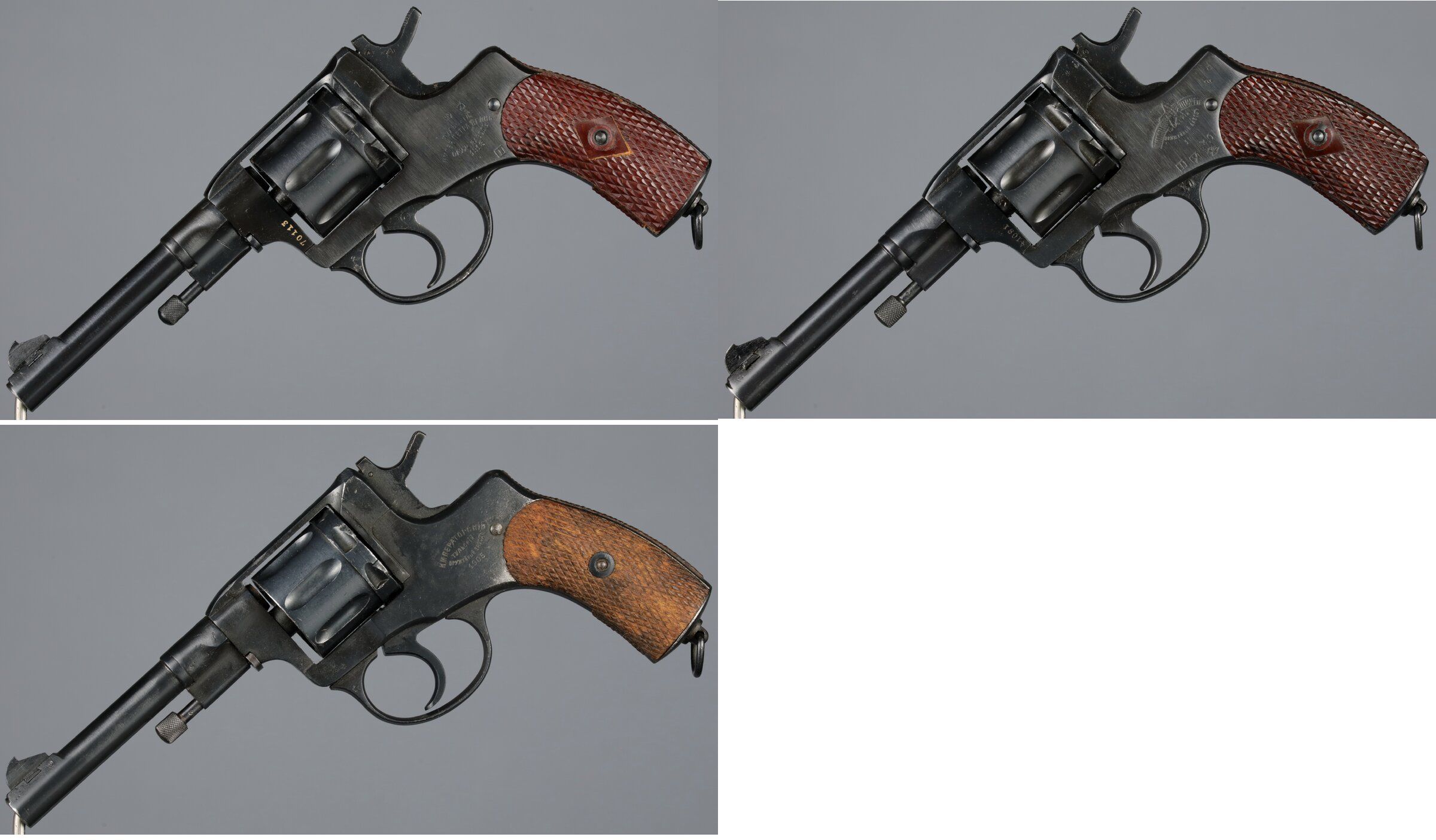 Three Imperial Russian Model 1895 Nagant Double Action Revolvers | Rock ...