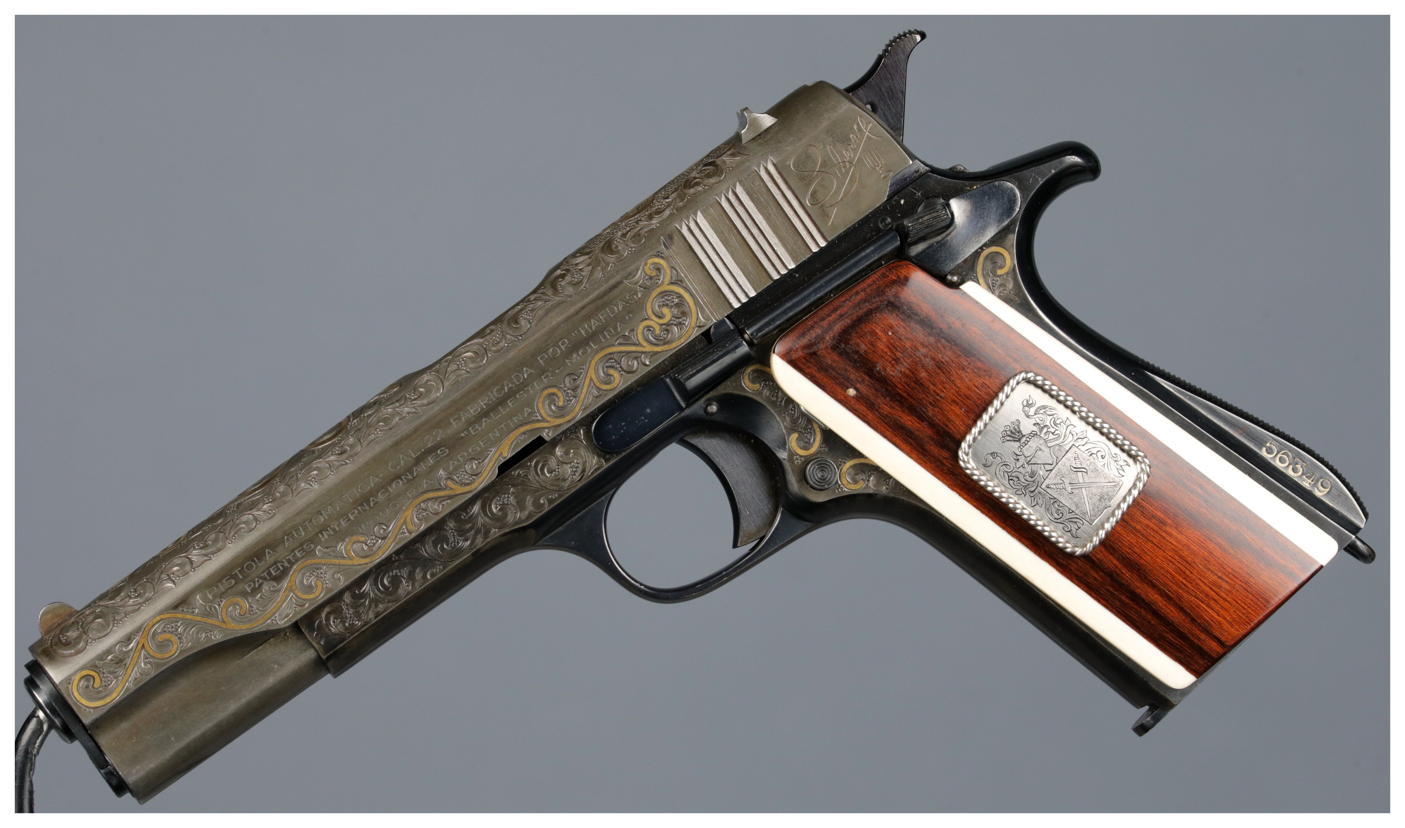 Engraved and Inlaid Liberace-Owned Ballester Molina 22 Pistol | Rock ...