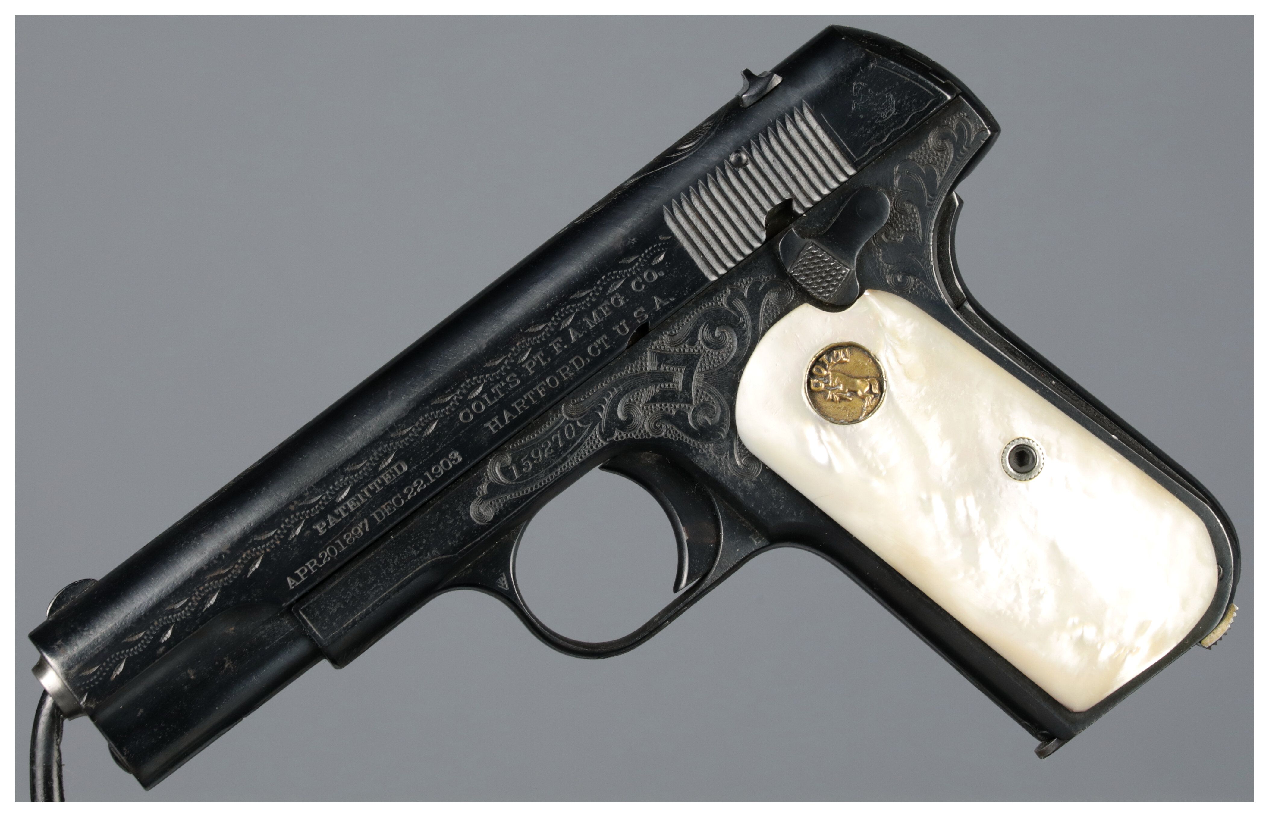 Engraved Colt Model 1903 Pocket Hammerless Pistol | Rock Island Auction