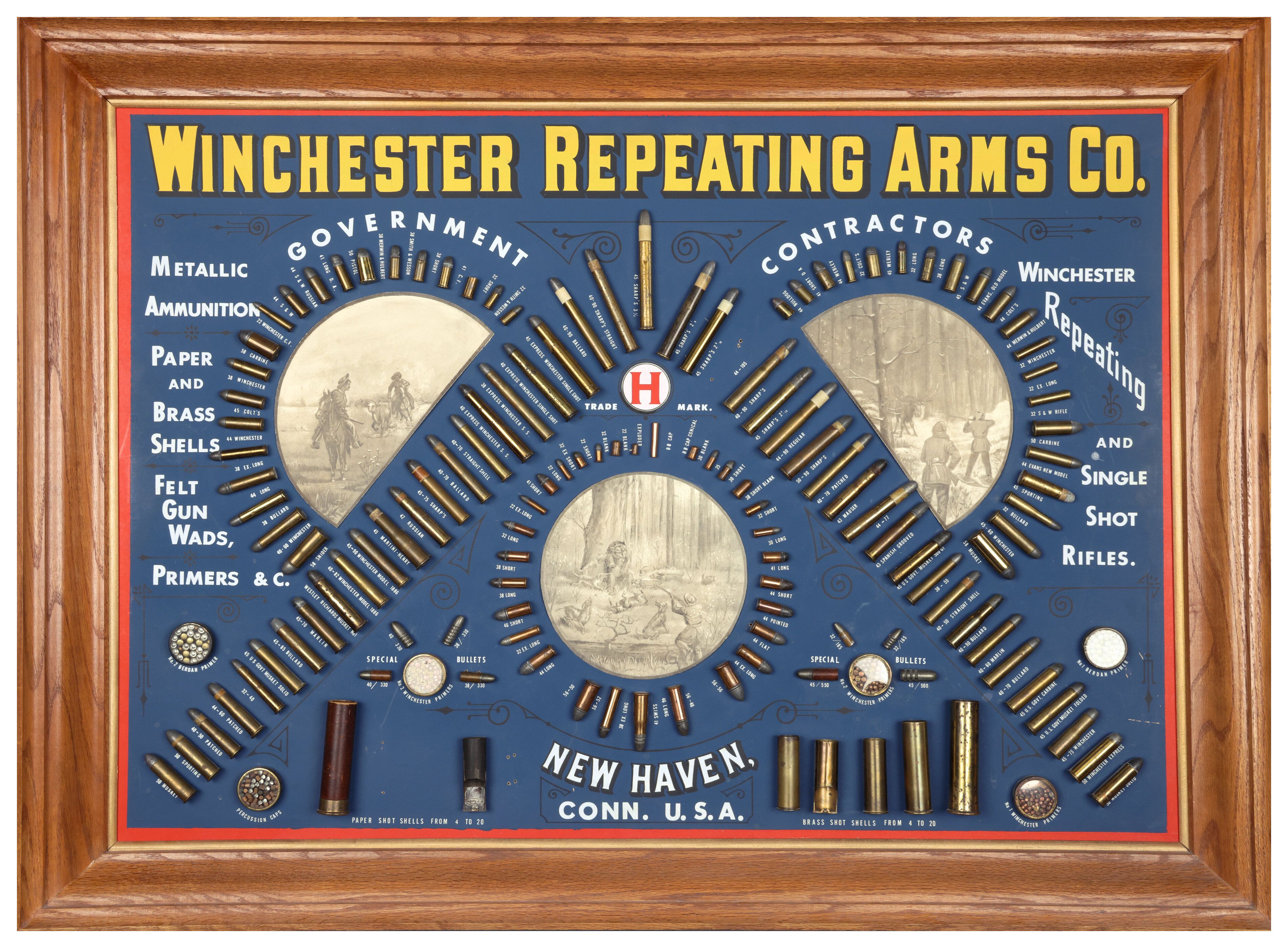 Reproduction Winchester Factory Bullet Board | Rock Island Auction
