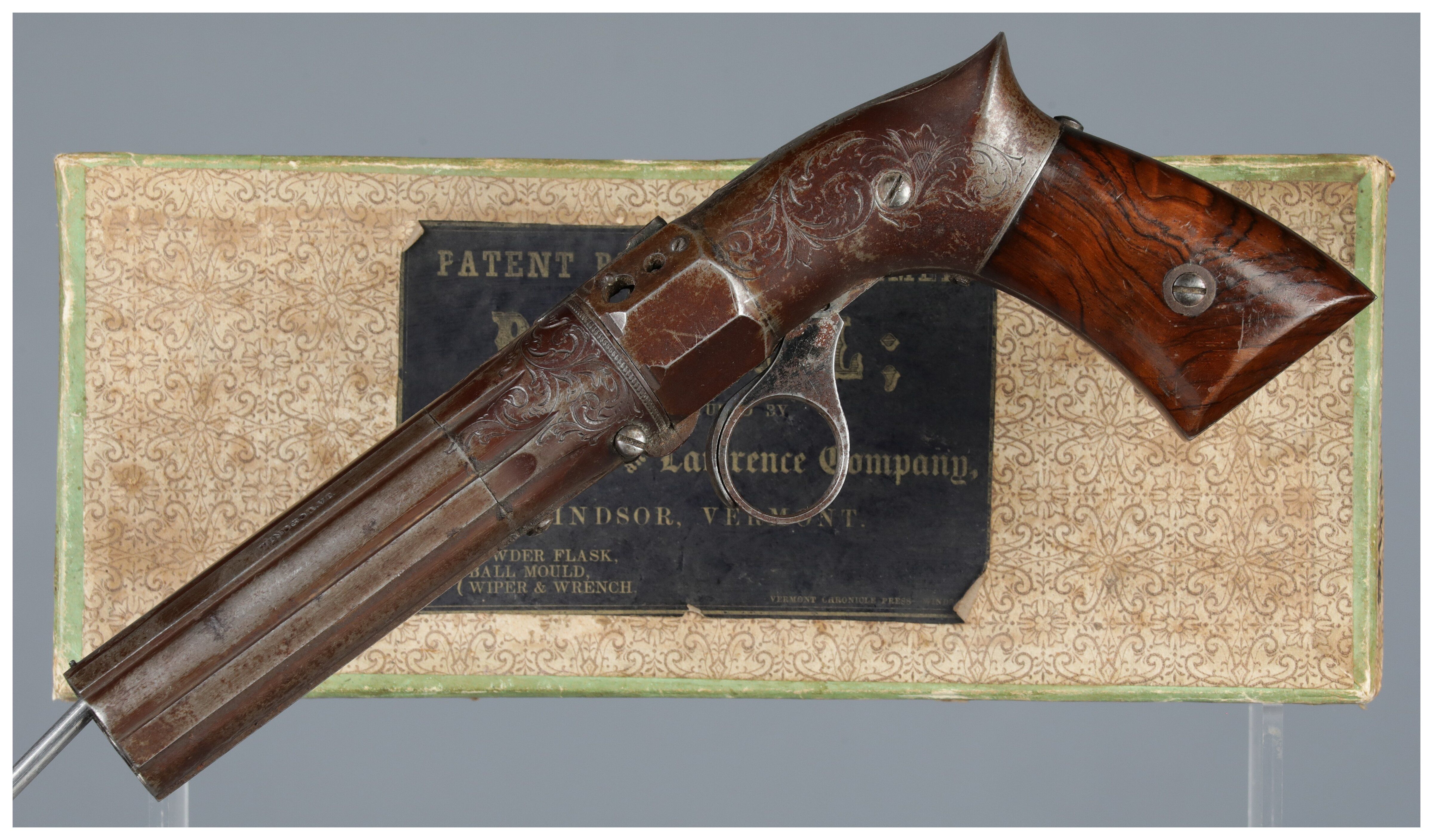 Robbins & Lawrence Co. Leonard Patent Pepperbox Pistol with Box | Rock ...