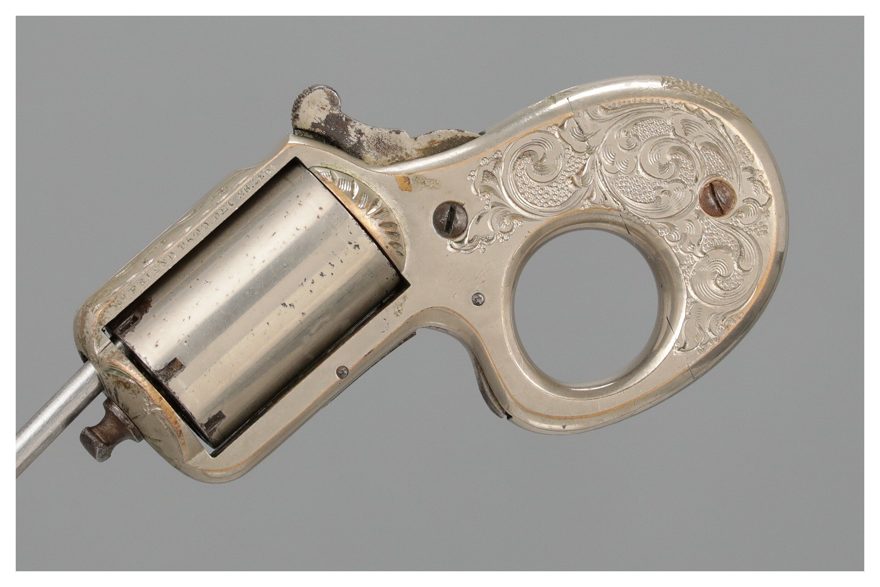 Engraved James Reid "My Friend" Knuckle Duster Revolver | Rock Island ...